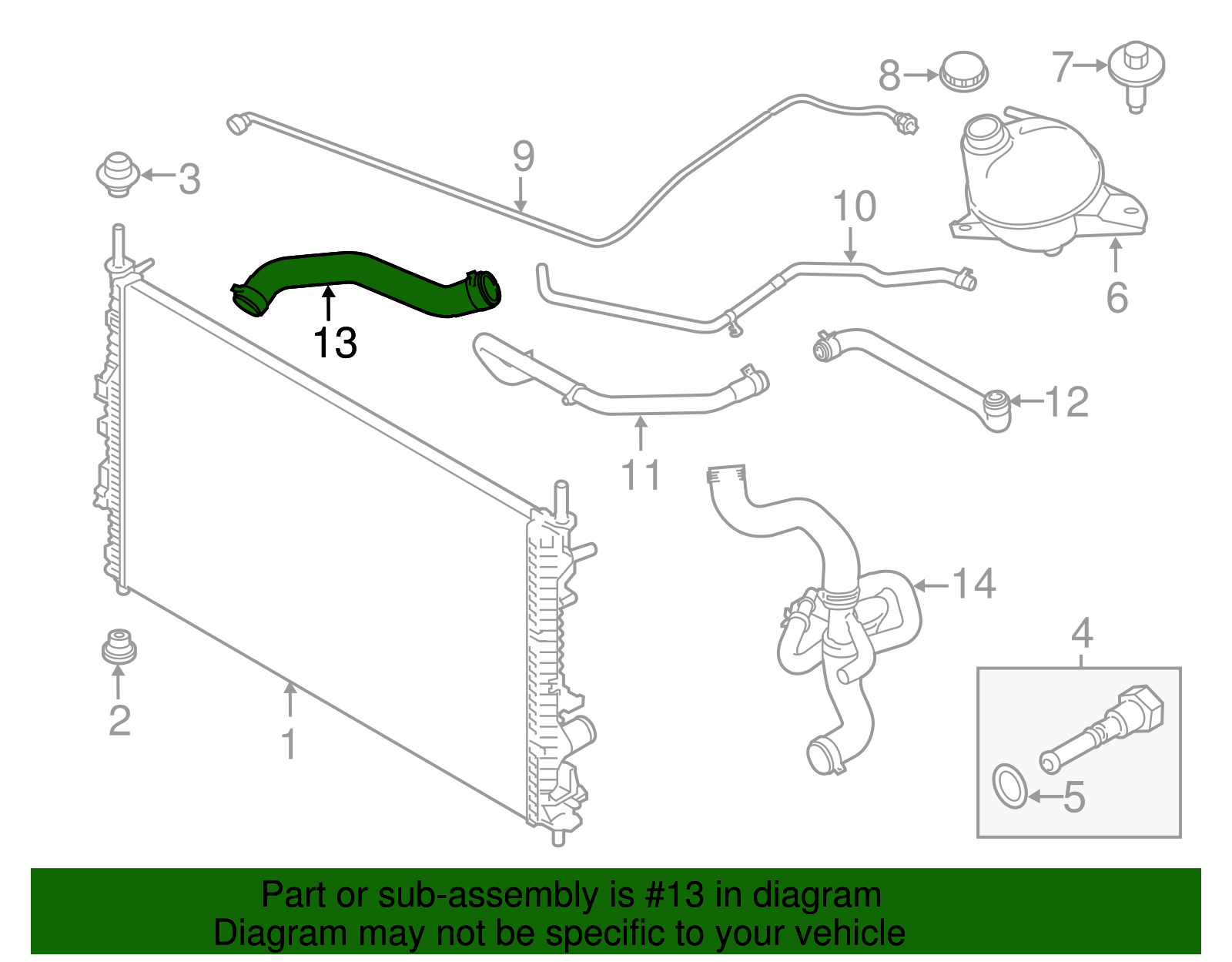 Genuine OEM Ford Part - Upper Hose CK4Z-8260-E | Genuine OEM Ford Parts ...