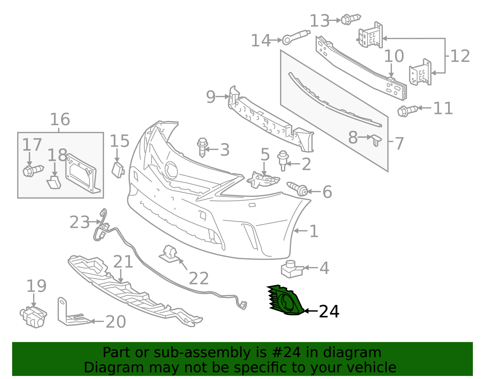 52040-47010 - Fog Lamp Bezel 2012-2014 Toyota Prius V | Find Vintage Parts