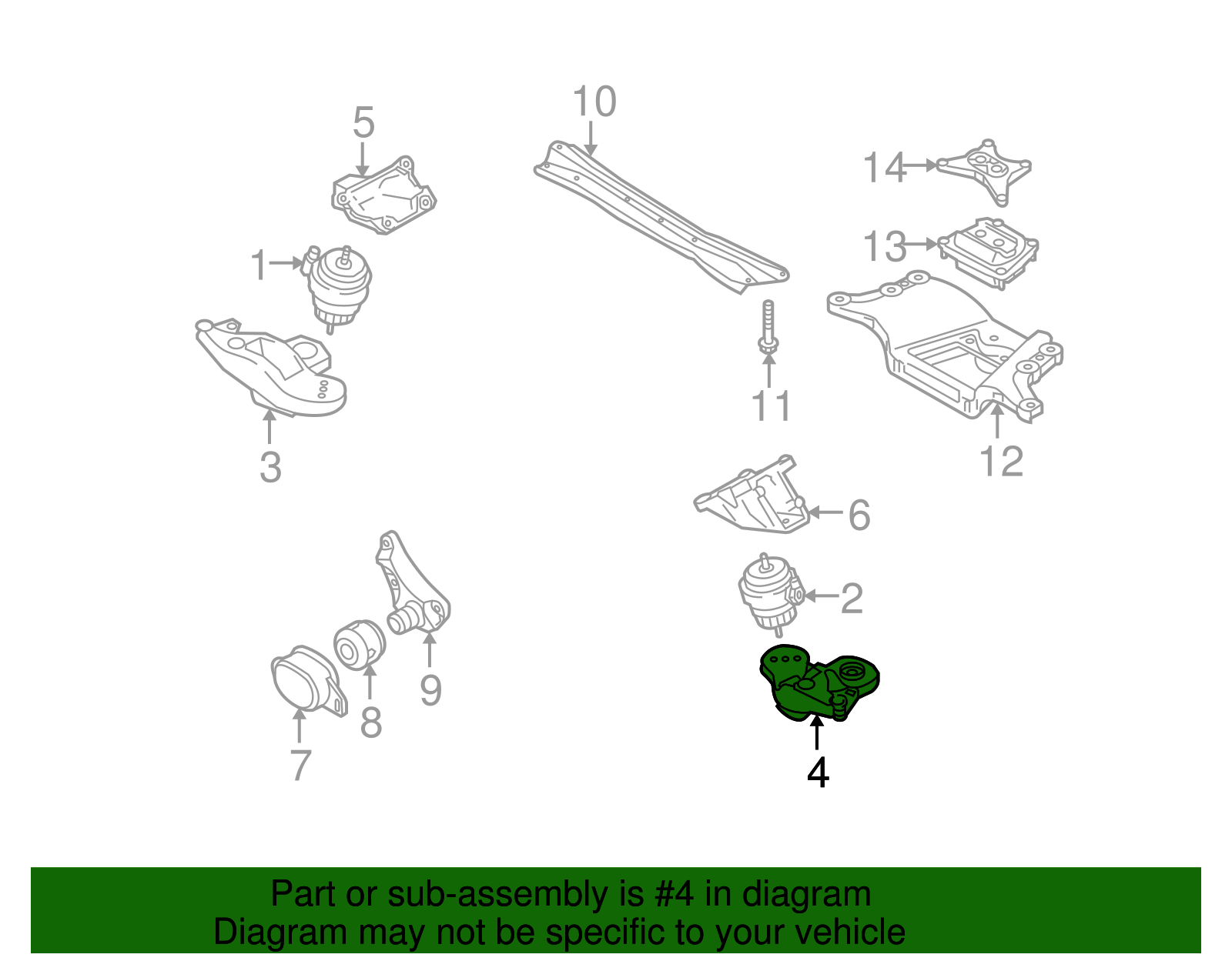 2005-2011 Audi Mount Bracket 4F0-199-351-S | Audi OEM Parts Online