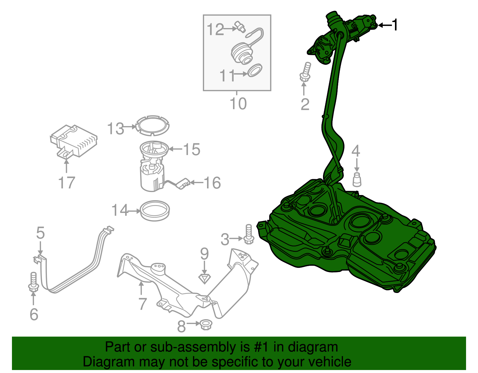 5QN-201-060-H - Fuel Tank 2018-2024 Volkswagen Tiguan | OEM VW Parts Haus