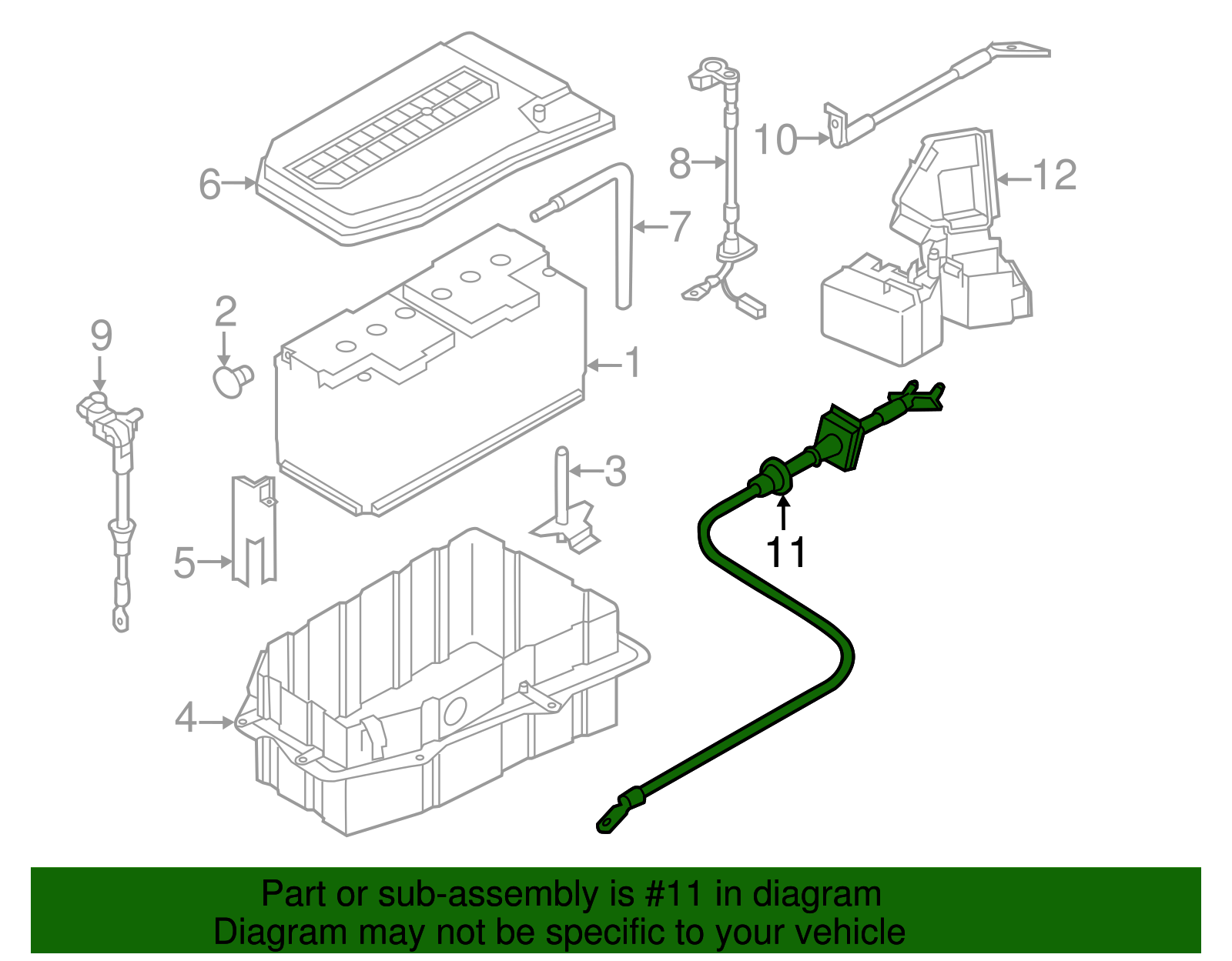 7P0-971-225-C - Positive Cable - 2011-2017 Volkswagen Touareg | VW OEM ...