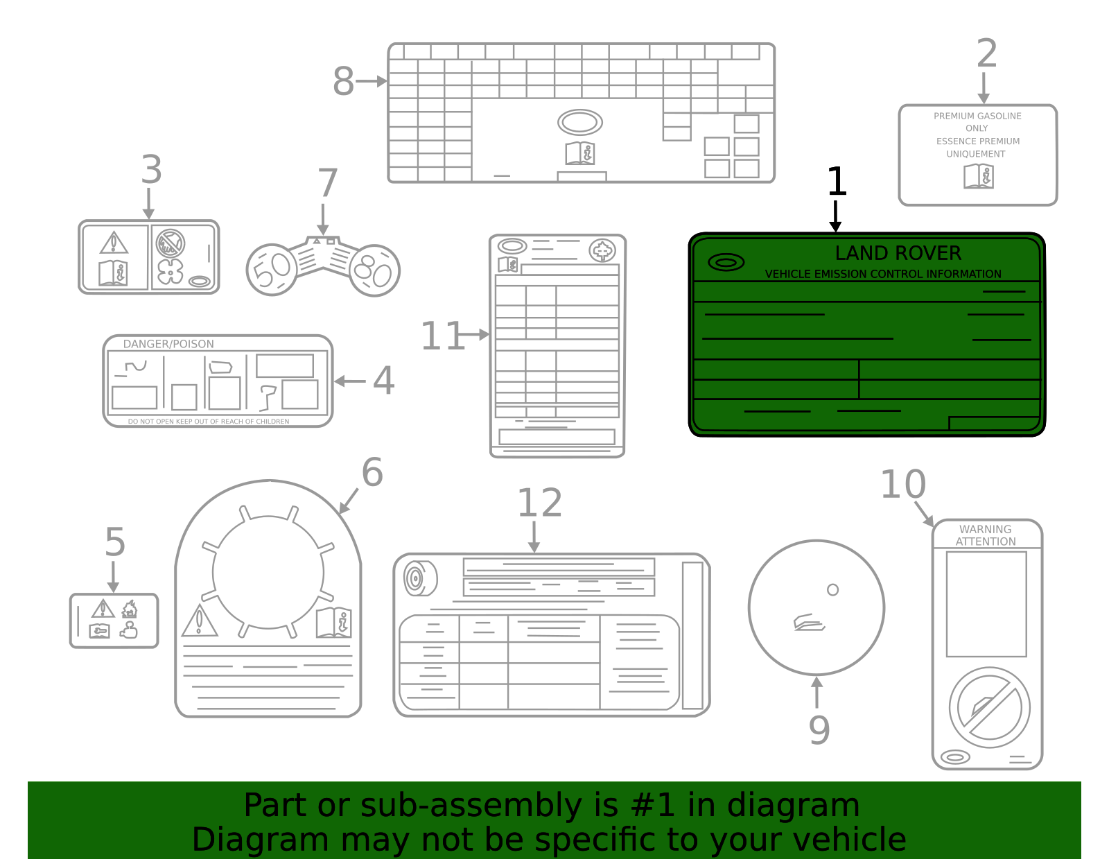 LR148208 - High-Quality Emission Label for 2021 Land Rover | AutoNation ...