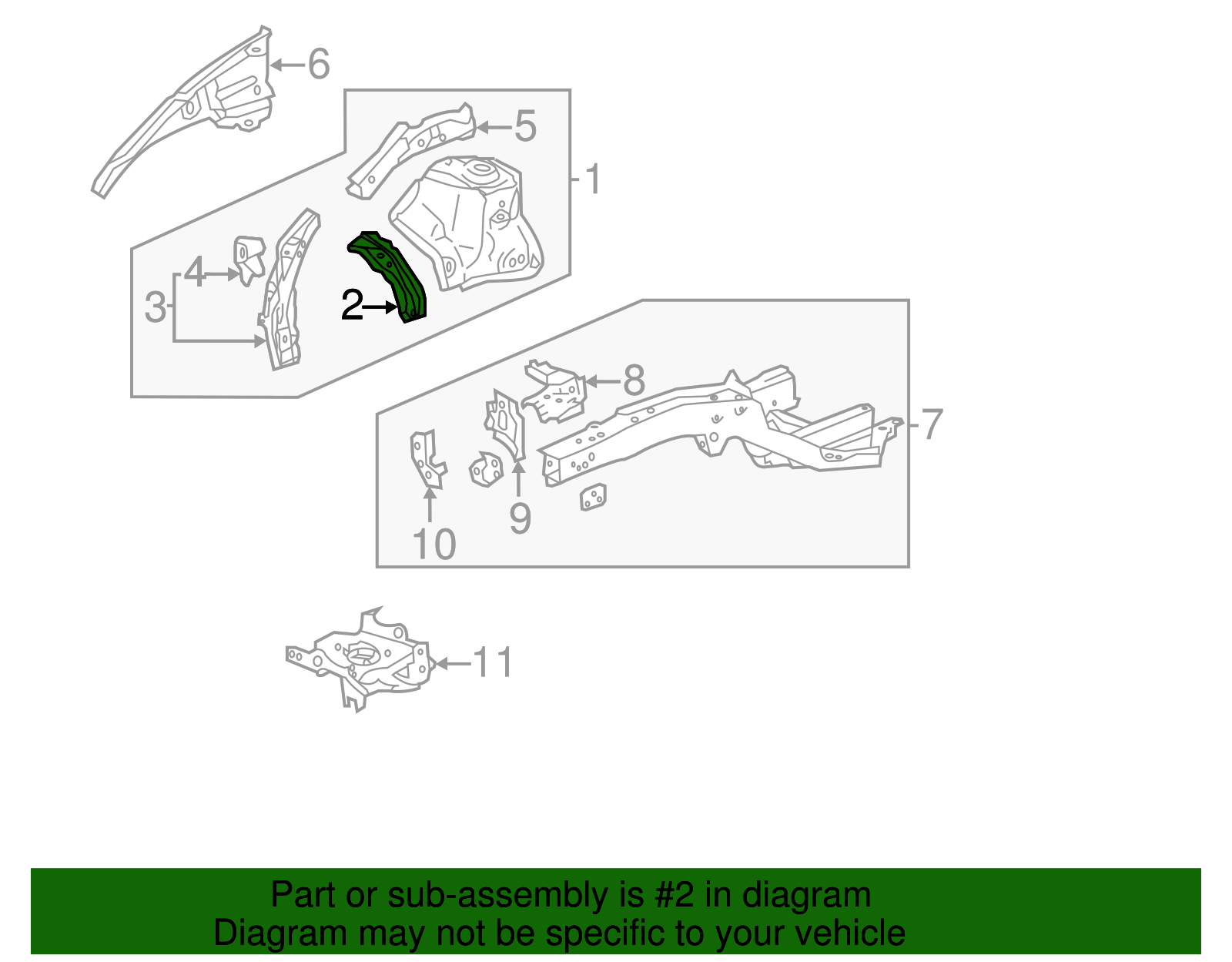 04652-TF0-G00ZZ - 2010-2016 Honda - Wheelhouse Sub-Set L Front | Honda ...