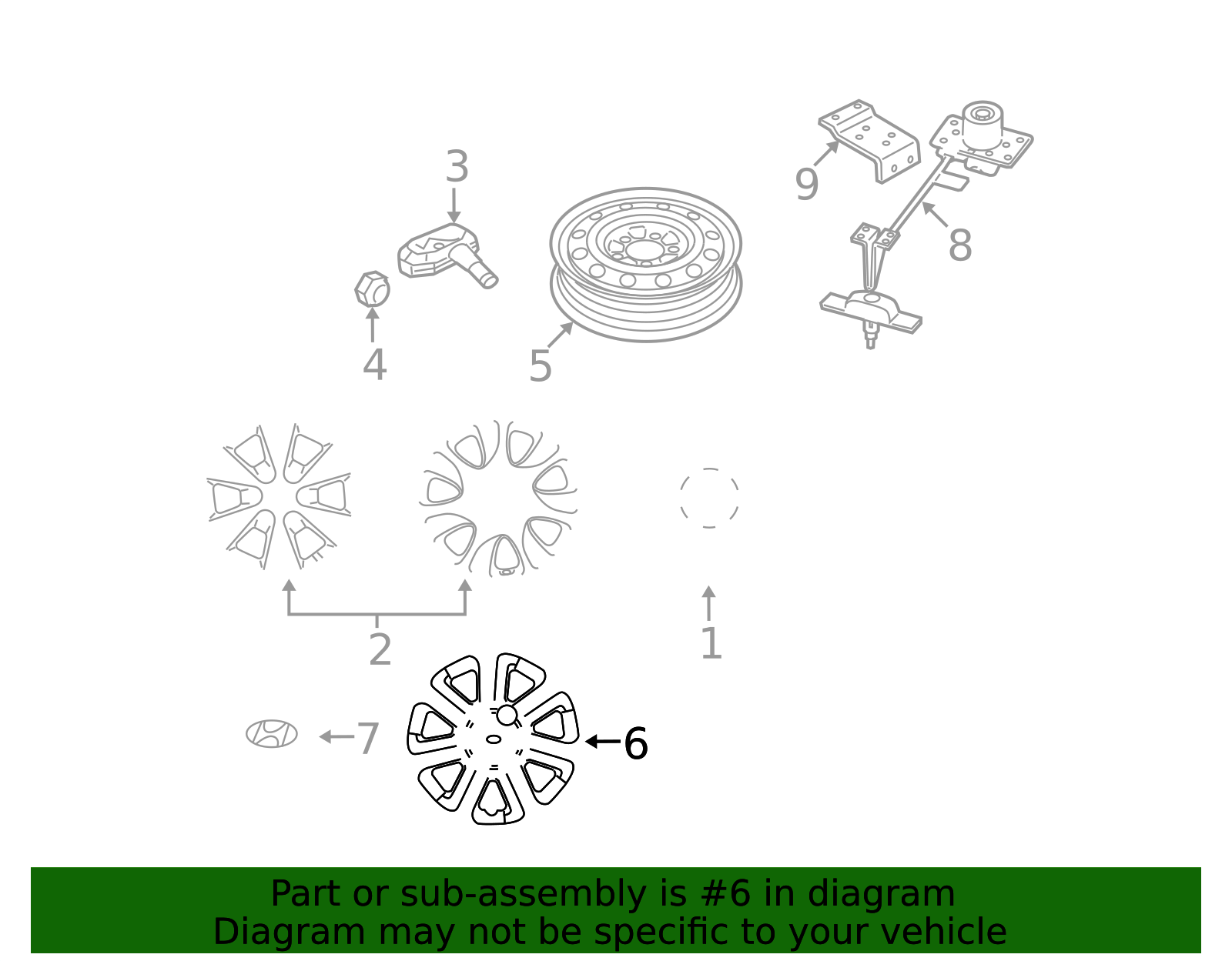 2008 Hyundai Entourage Wheel Cover 52960-4J200 | QuirkParts