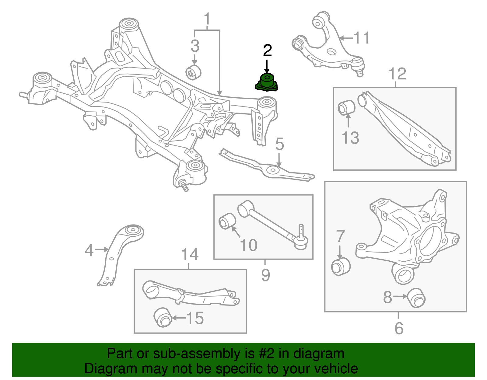 2010-2019 Subaru Legacy Suspension Cross-Member Stopper 20176AJ01A ...