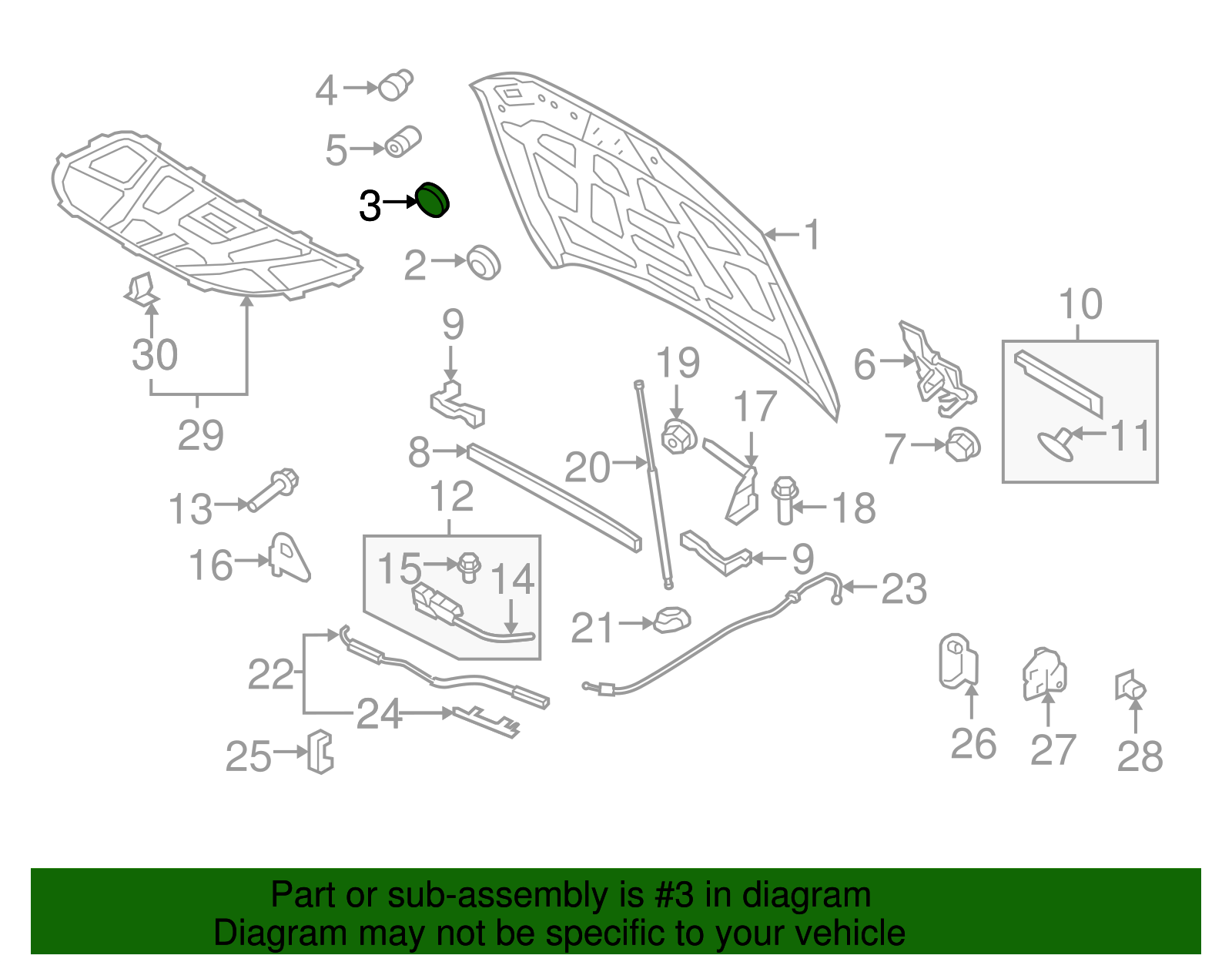 8P4-803-593-A - Audi Hood Plug 2008-2025 Audi | Performance Auto Parts