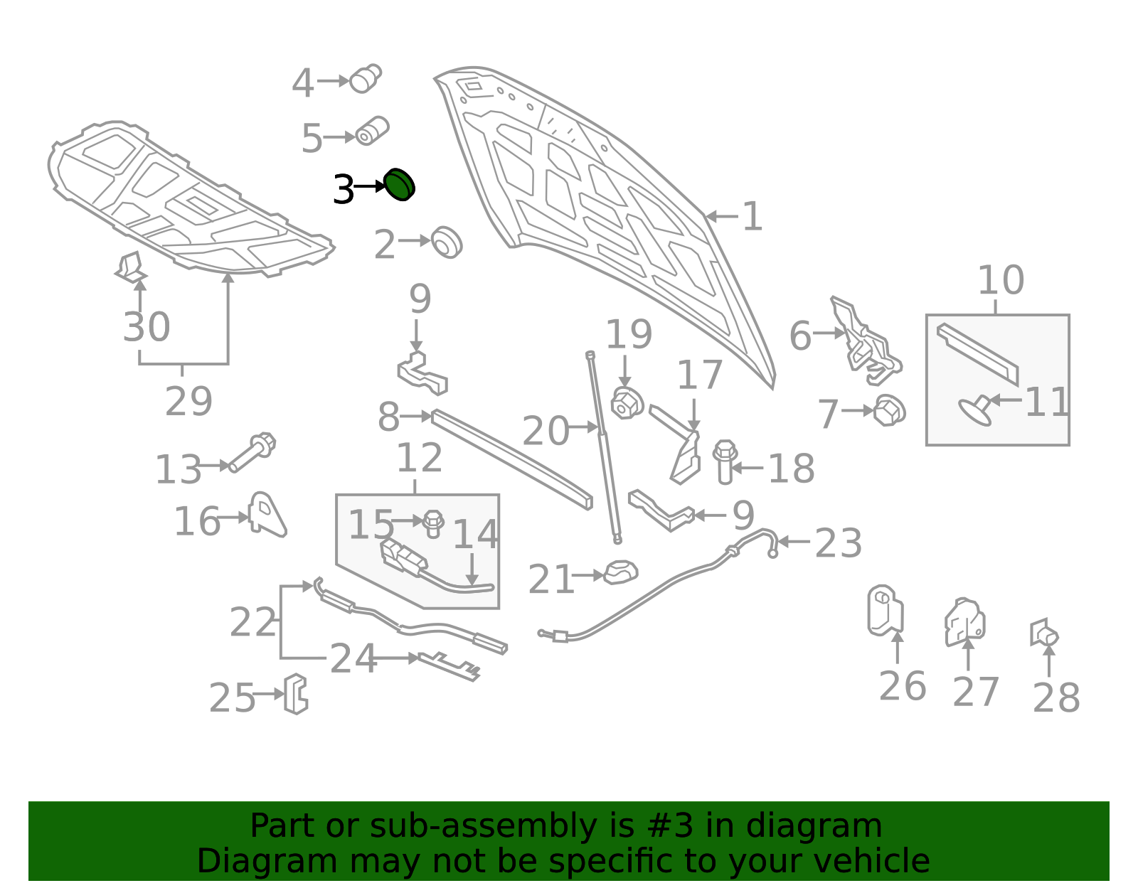 2008-2025 Audi Hood Plug 8P4-803-593-A | Audi USA Parts
