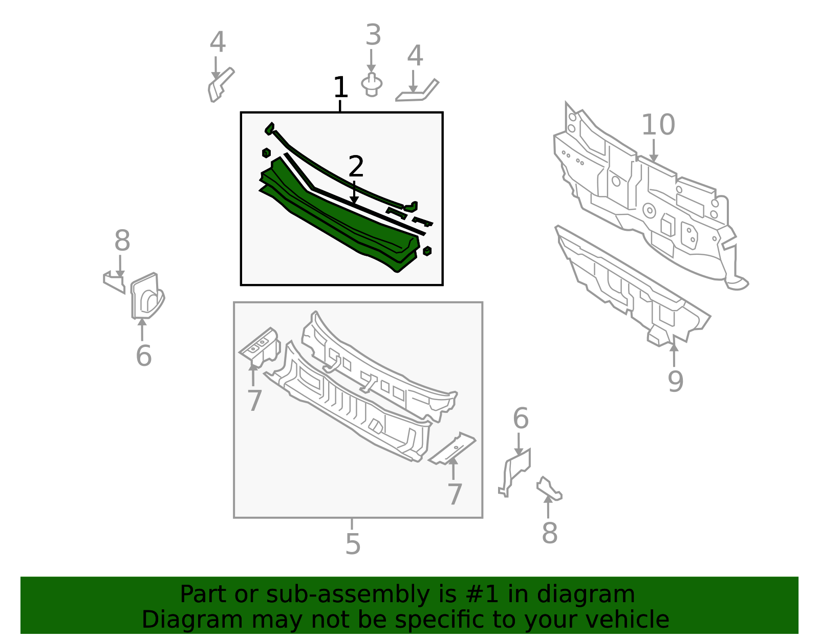 2007-2010 Hyundai Elantra Cowl Grille 86150-2H000 | MotorMotor