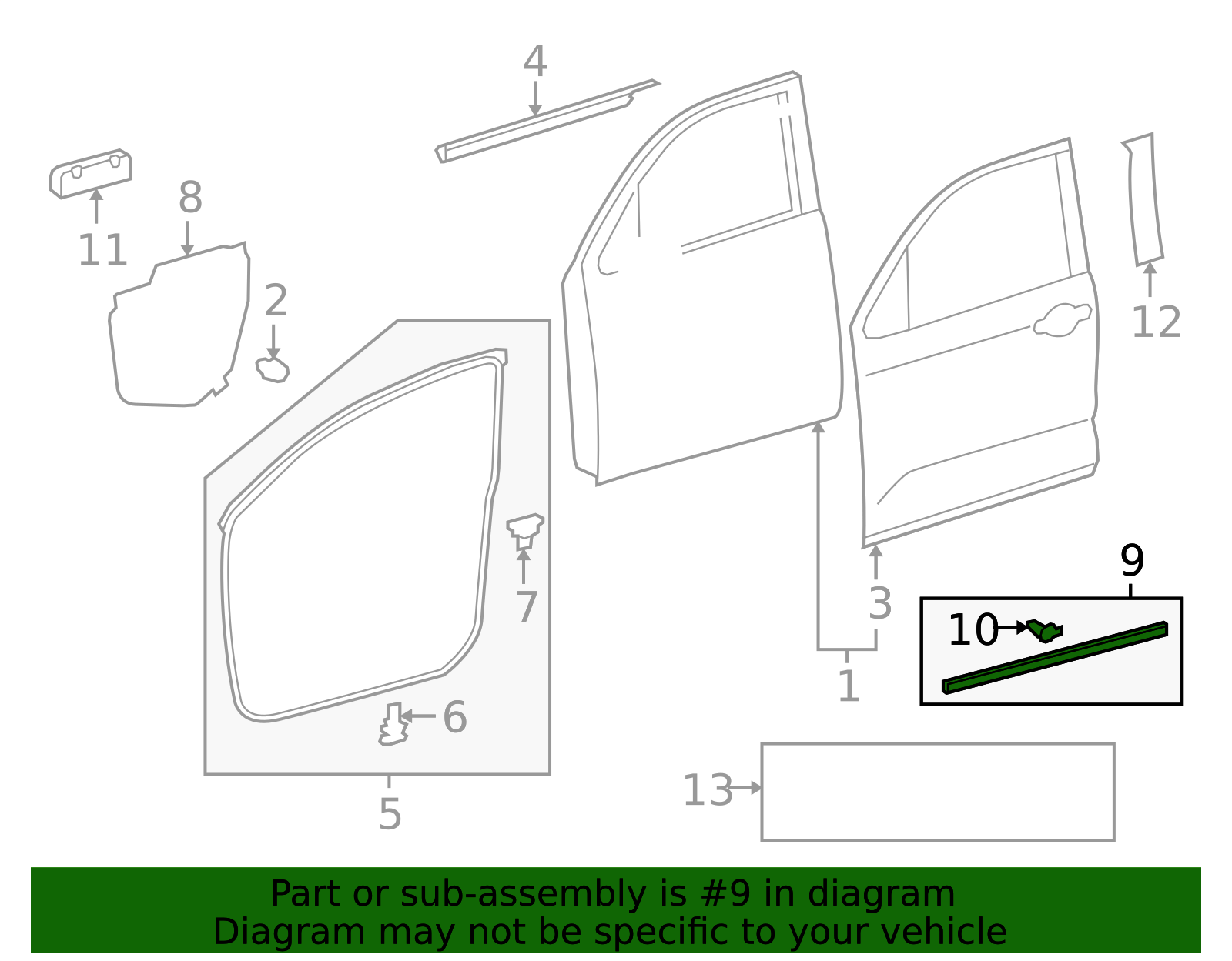 67855-0C010 - Protector, Front Door Panel, Right - 2007-2022 Toyota ...