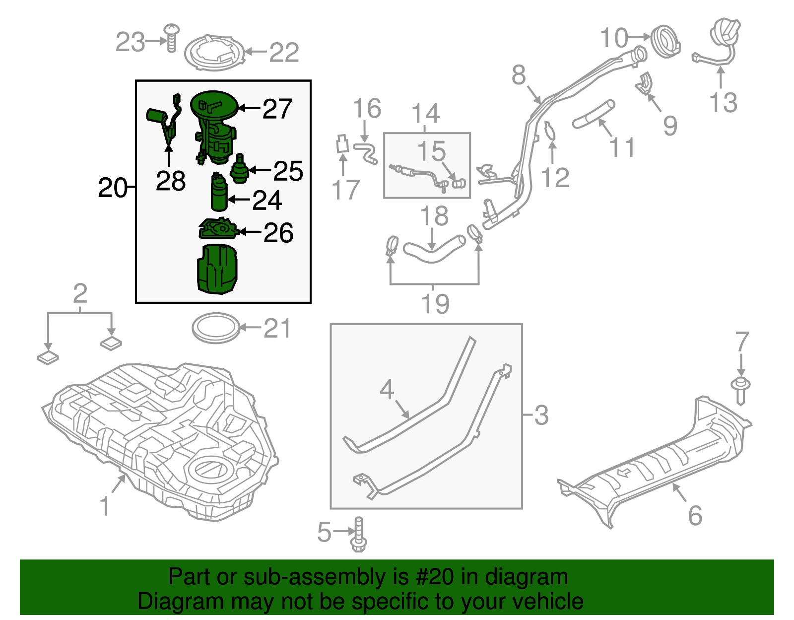 2014-2017 Mazda 6 Fuel Pump Assembly PE11-13-35X | OEM Parts Online