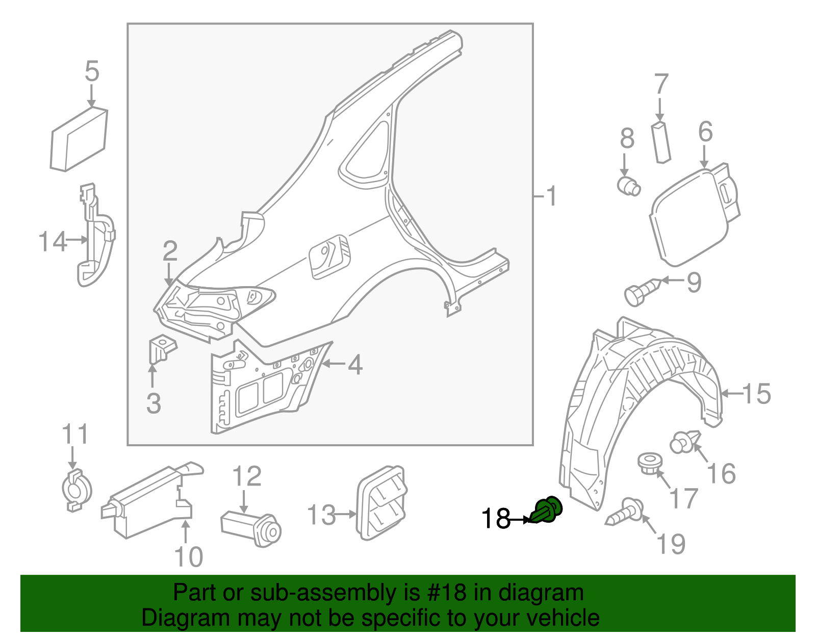 0155305933 - Wheelhouse Liner Clip 2003-2020 Infiniti | Infiniti of ...