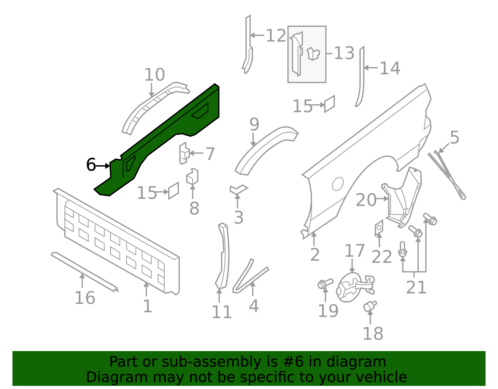 2008-2024 Mopar Box Side Inner Panel, Right 68377182AB | Mopar Parts Canada