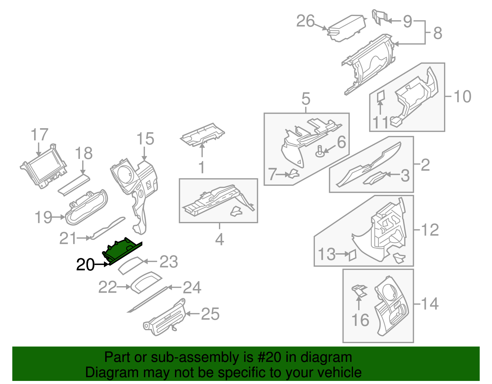 LR021326 - Compartment Box - 2010-2016 Land Rover LR4 | Land Rover Lake ...
