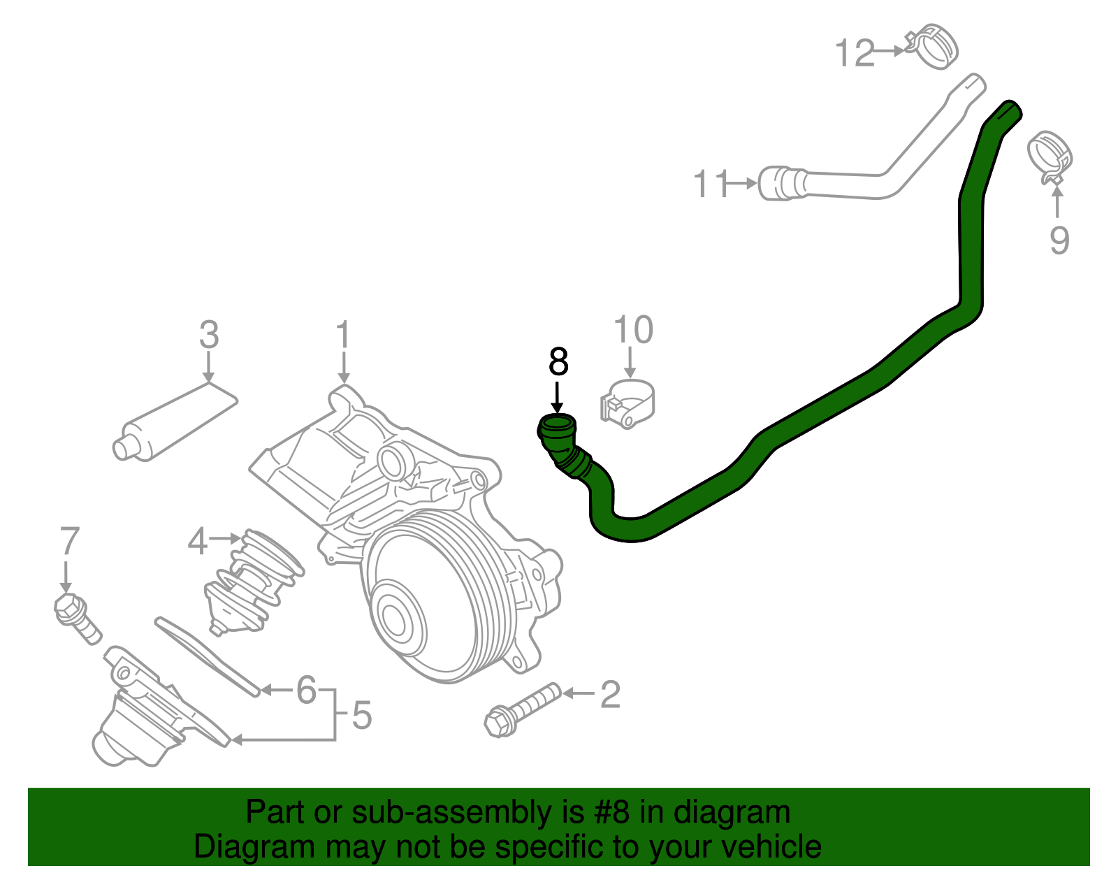 2012-2018 BMW | HVAC Heater Hose | 64-21-9-243-891 | BMW OEM Parts Store