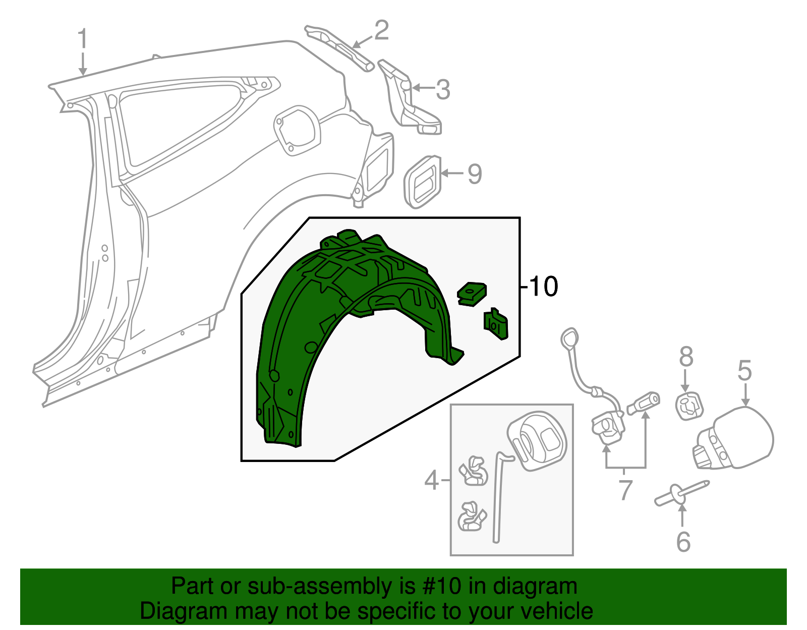 74592-TBG-A00 - Wheelhouse Liner 2016-2020 Honda Civic | Honda Parts Online