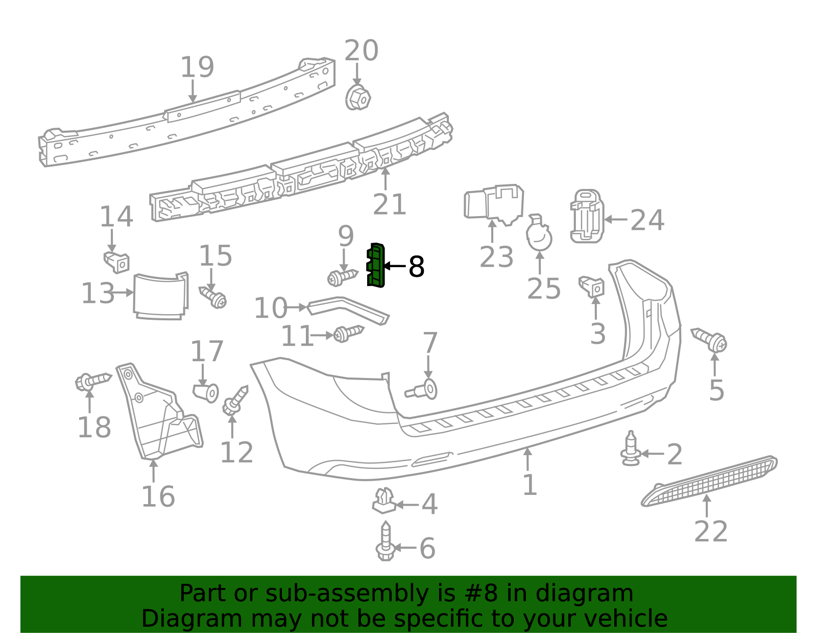 Genuine Official Toyota Bumper Cover Support Rail part# 52157-08010 for ...
