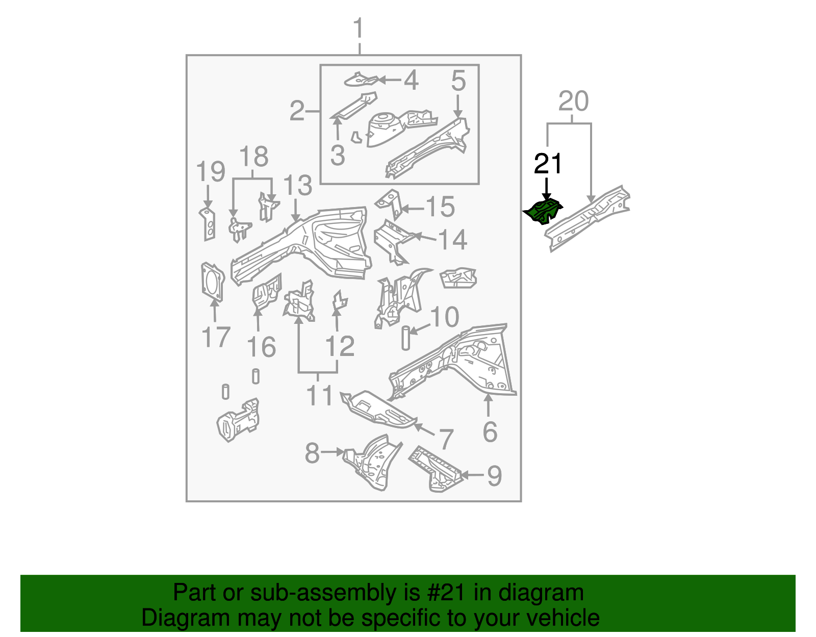 2004-2009 Mazda 3 Upper Reinforced BP4K-54-15XA | Mazda Parts Deals