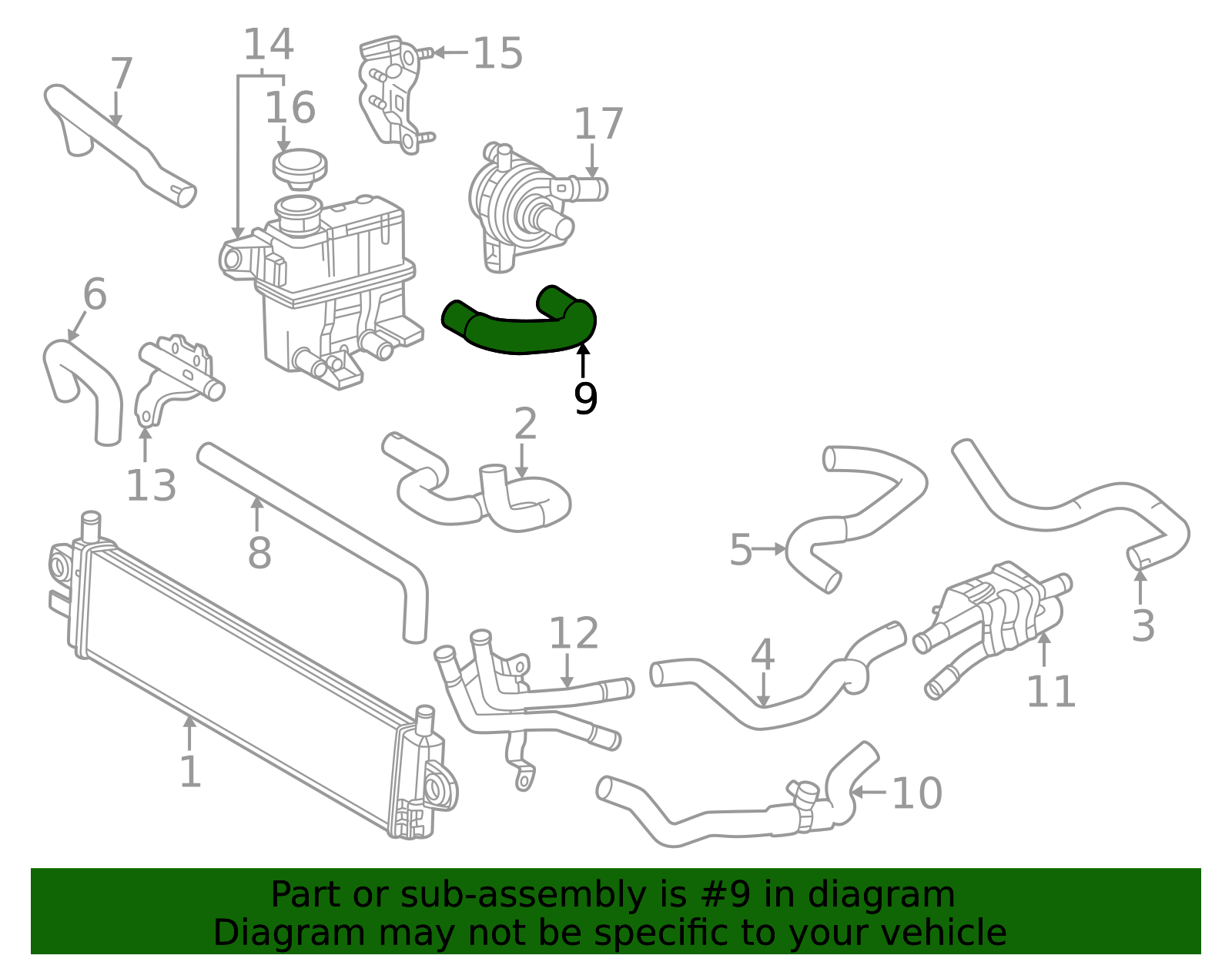 2022-2026 Toyota Tundra Drive Motor Inverter Radiator Hose G9227-0C010 ...