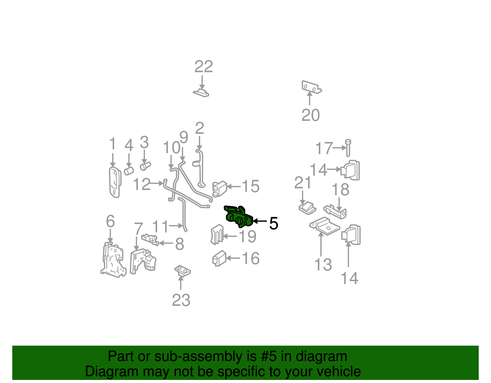 2001-2020 GM Interior Driver Side Door Handle 23136342 | Hadwin-White Parts