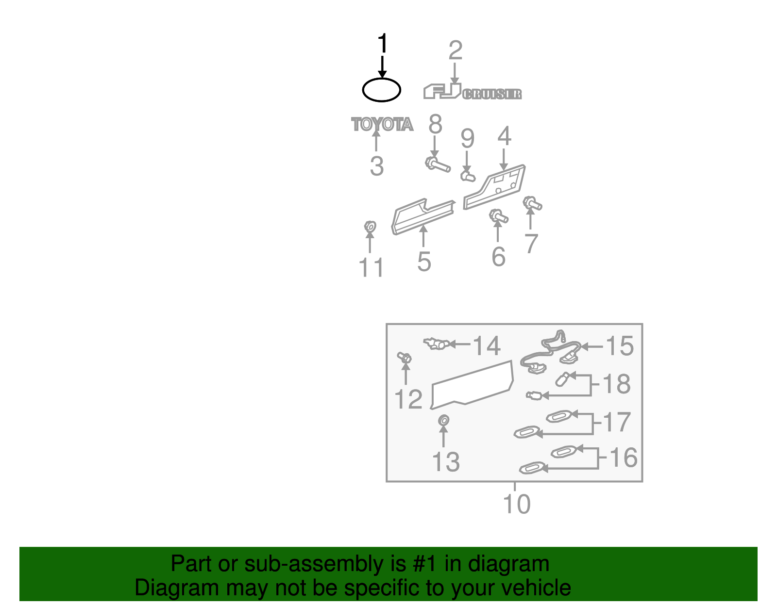 75471-42030 - Emblem - 2007-2014 Toyota FJ Cruiser | Nucar Toyota of ...