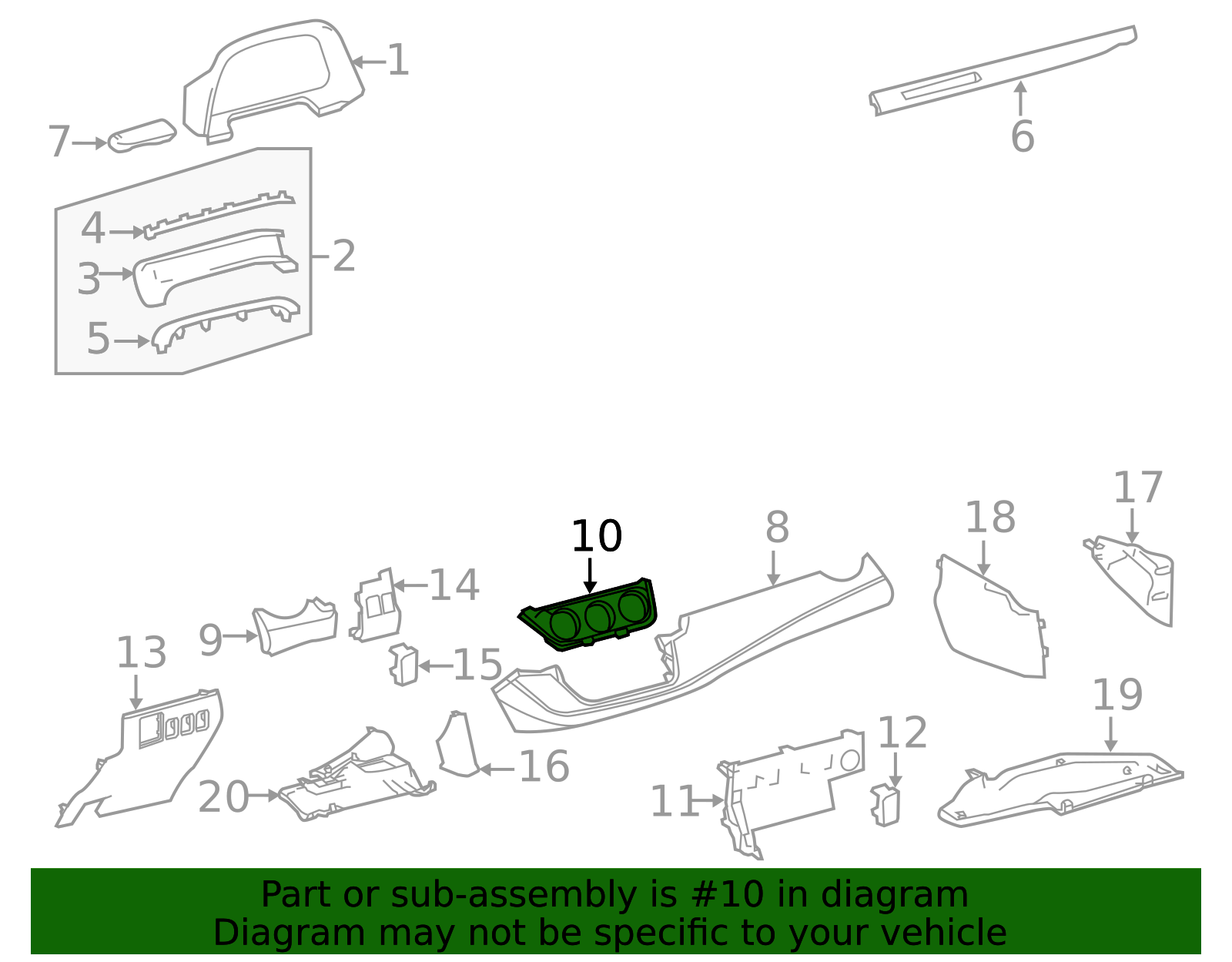 2013-2015 Toyota RAV4 Control Bezel 55406-0R010 | Toyota Parts Center