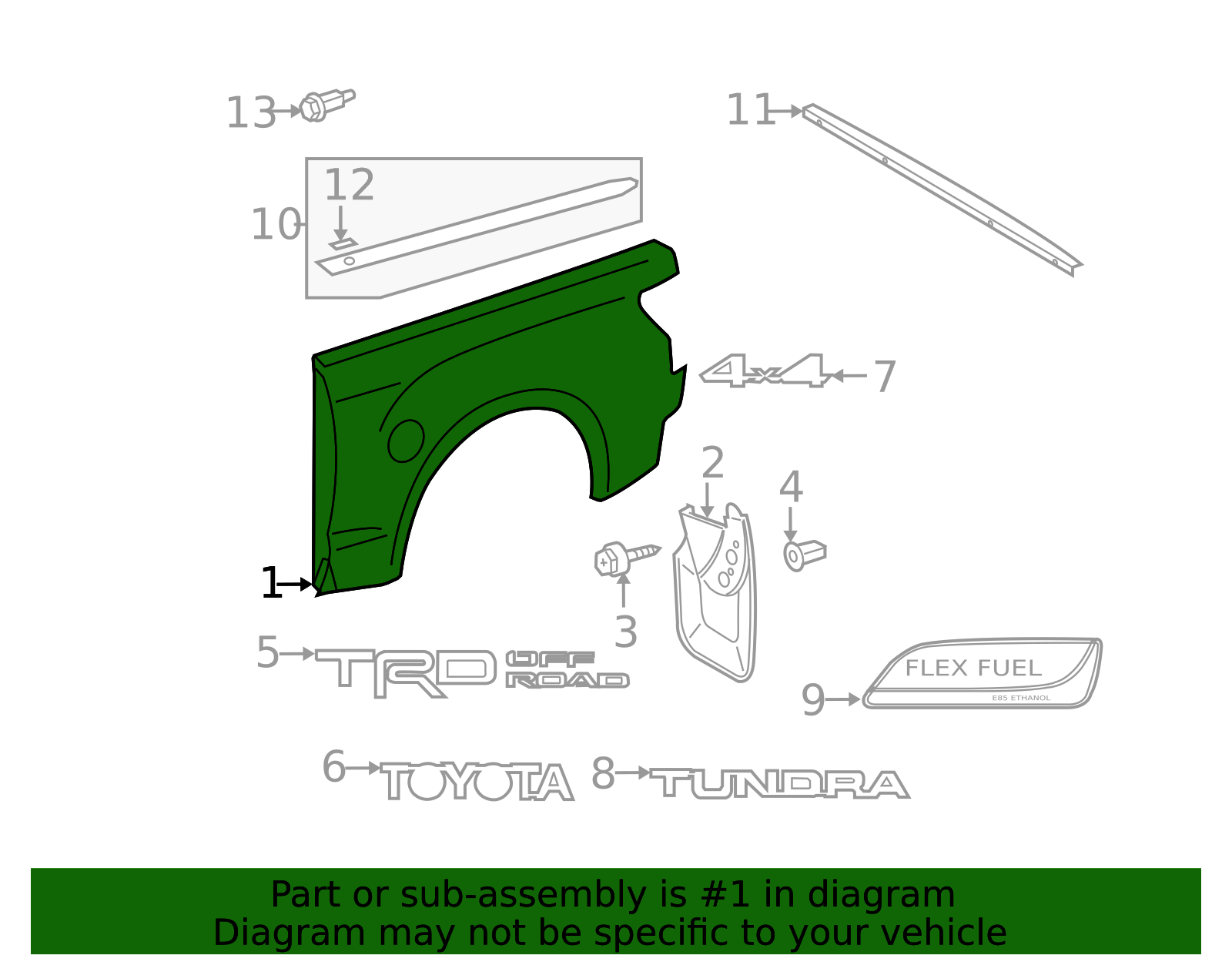 2007-2013 Toyota Tundra Gravel Deflector 75641-0C040 | OEM Parts Online