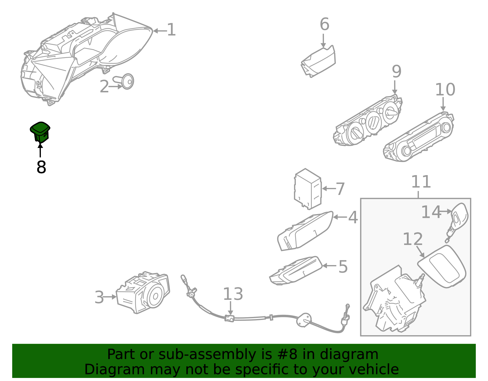 2012-2023 Ford | Sun Load Sensor | AV1Z-19E663-C | Walls' Ford Parts