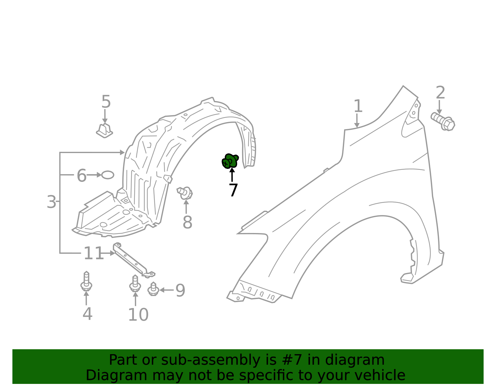 2005-2025 Subaru Rocker Panel Molding Clip 909130051 | Subaru Online Parts