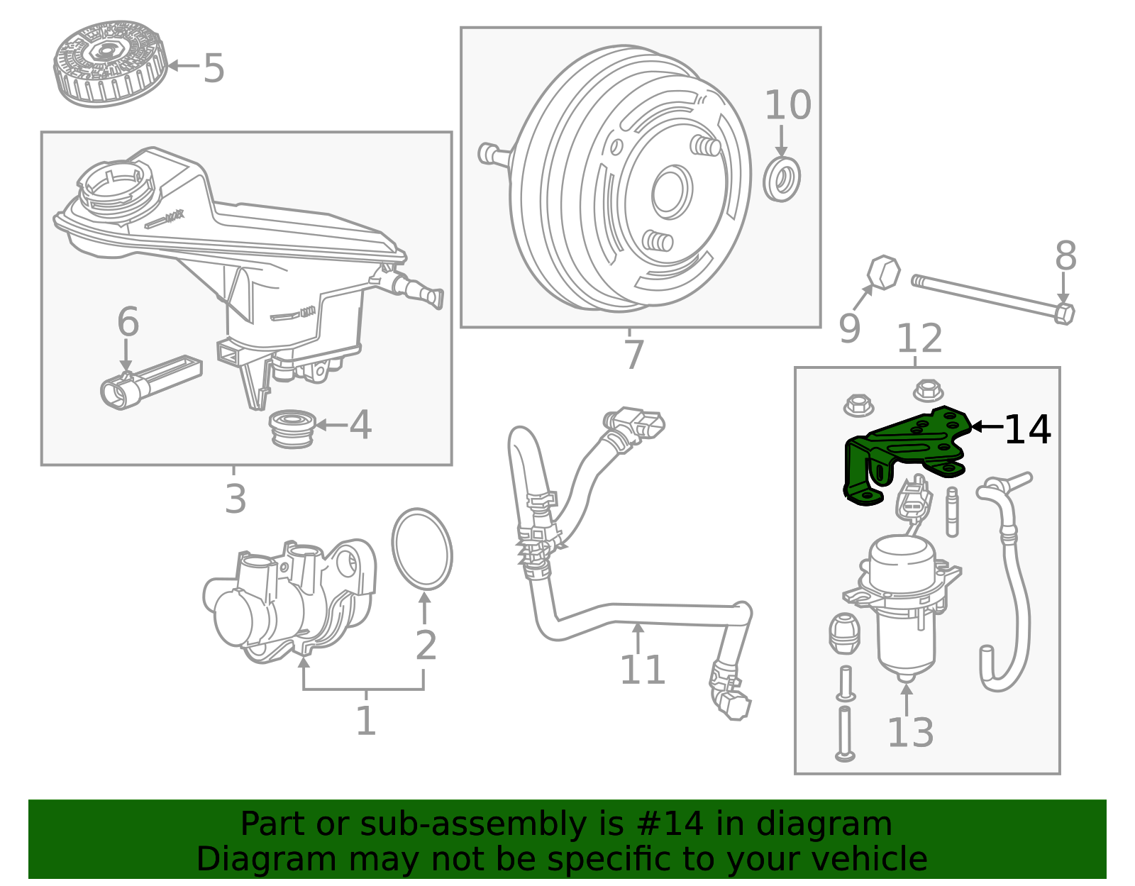 2016-2022 GM Power Brake Booster Pump Bracket 42478285 | Courtesy Parts