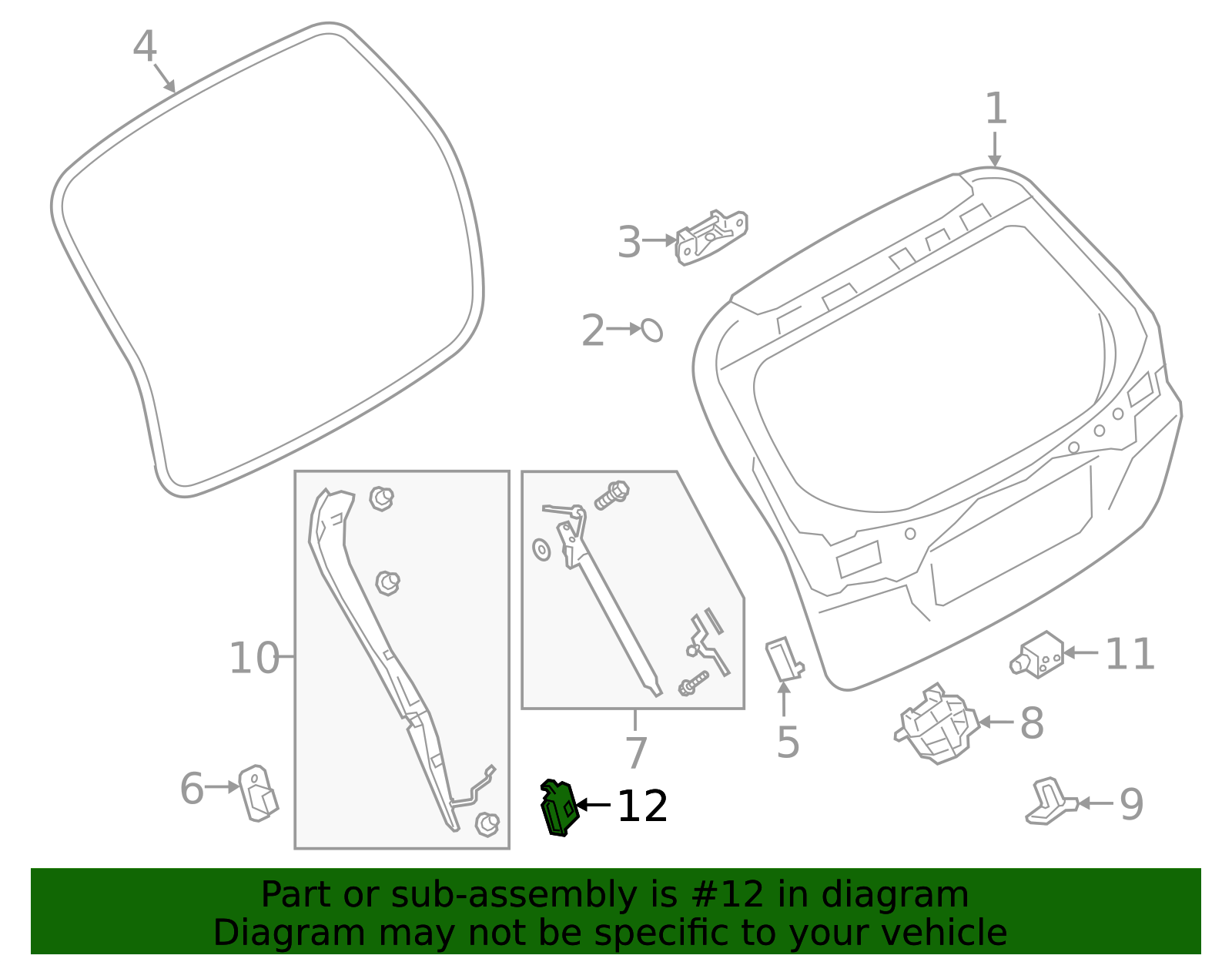 2020-2022 Subaru Outback Power R Gate Ecu 63350AN01E | Subaru Parts Store