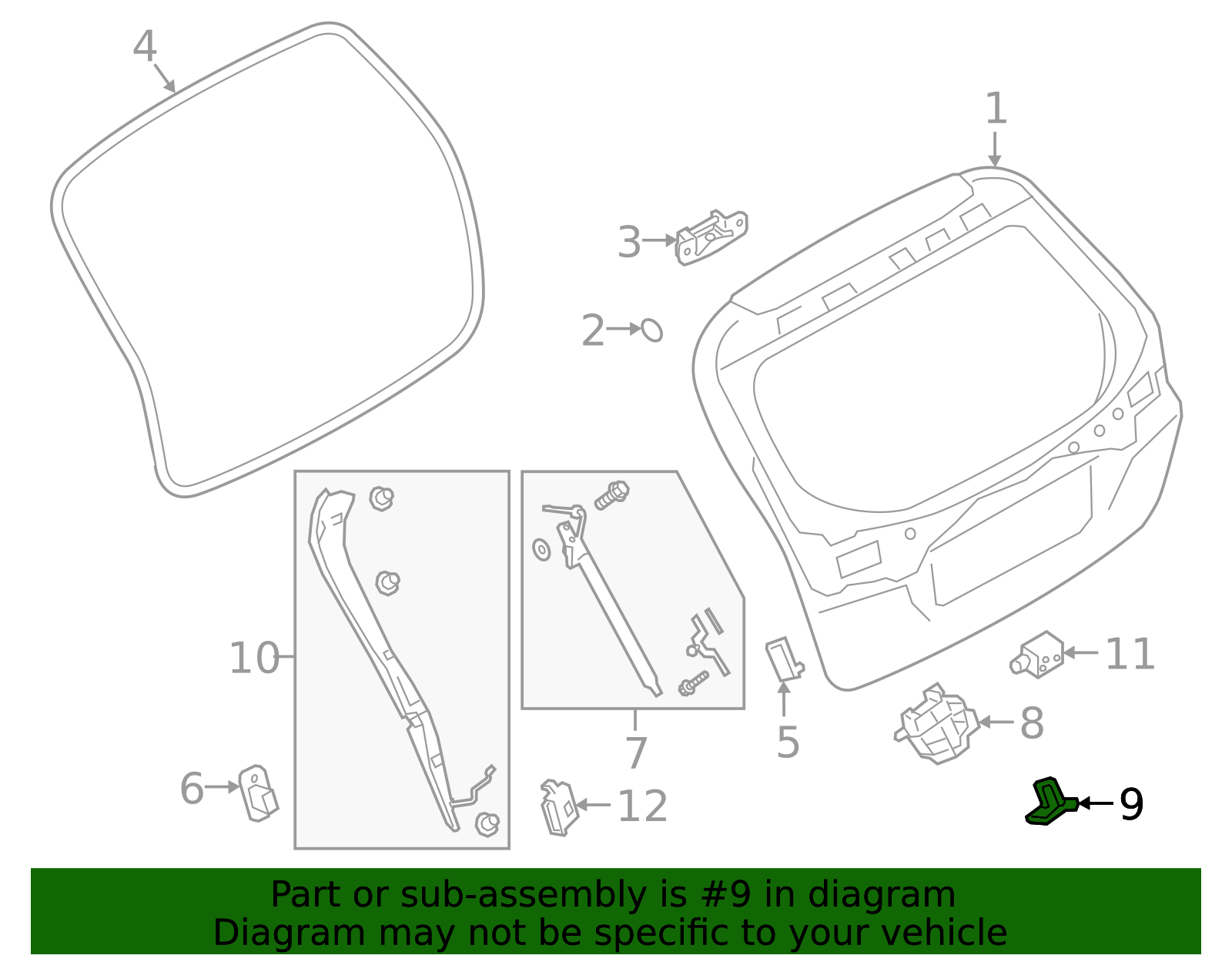 63264AG100 - Lift-Gate Lock Striker Plate 2008-2025 Subaru | Subaru ...