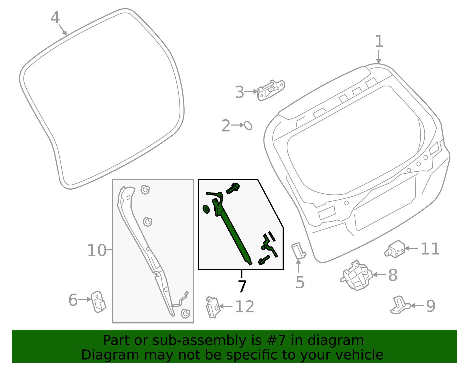 2020-2025 Subaru Lift Cylinder 63329AN00B | Subaru Parts Quick