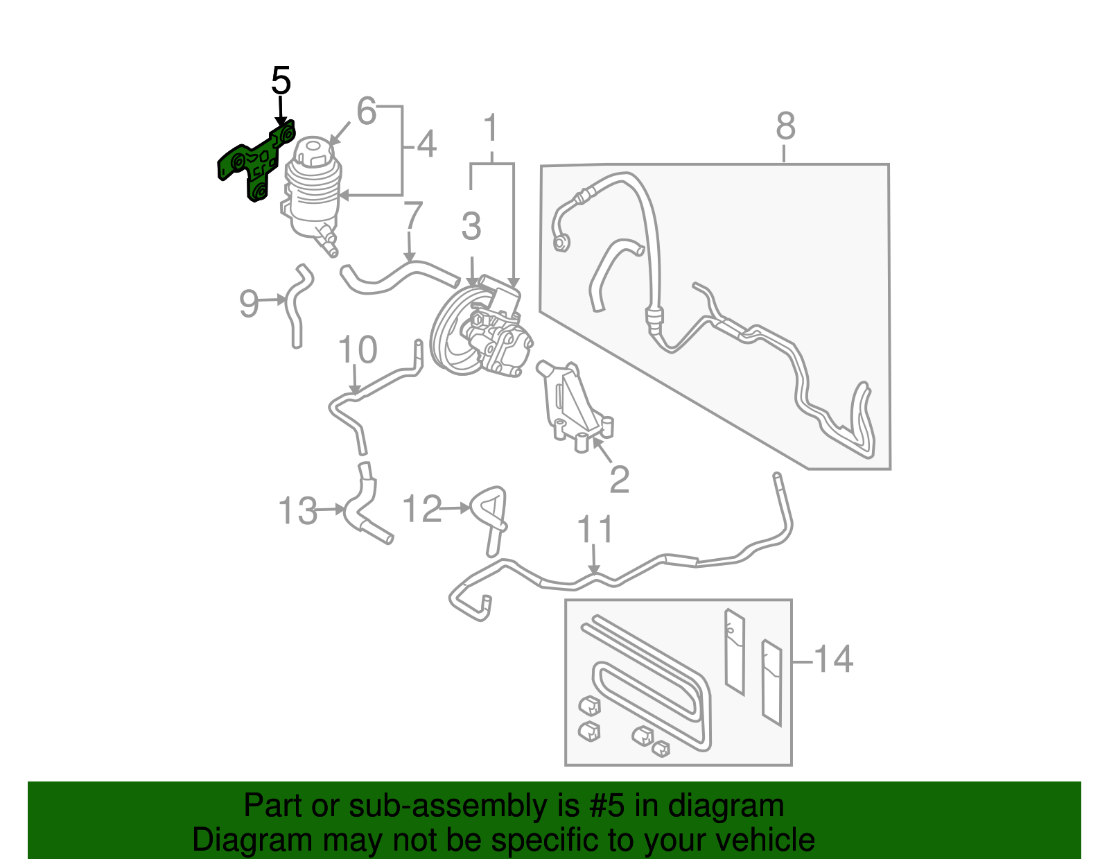 Hyundai 2009 Hyundai Tucson Power Steering Pump Reservoir Bracket 57161 ...