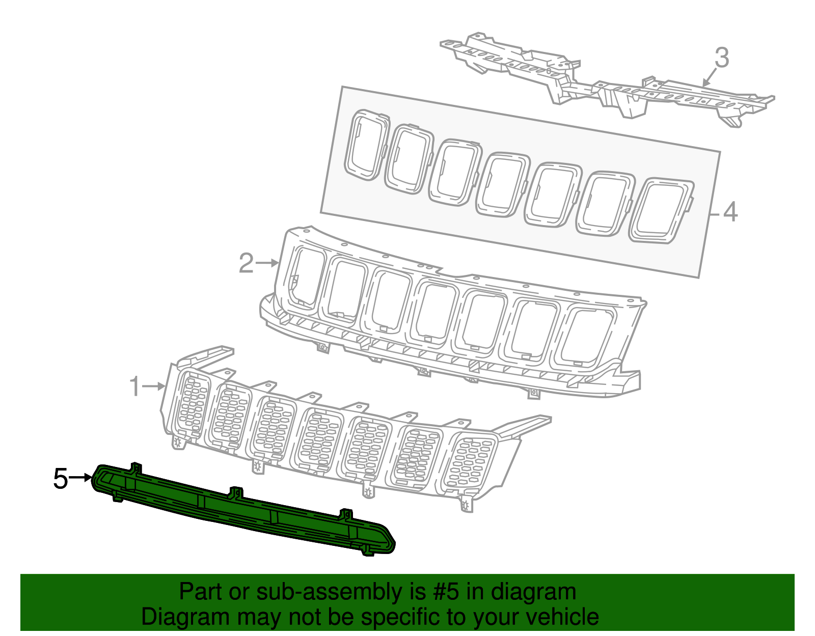 2022-2025 Jeep Compass Grille 6WR92GXHAA | Mopar Parts Canada