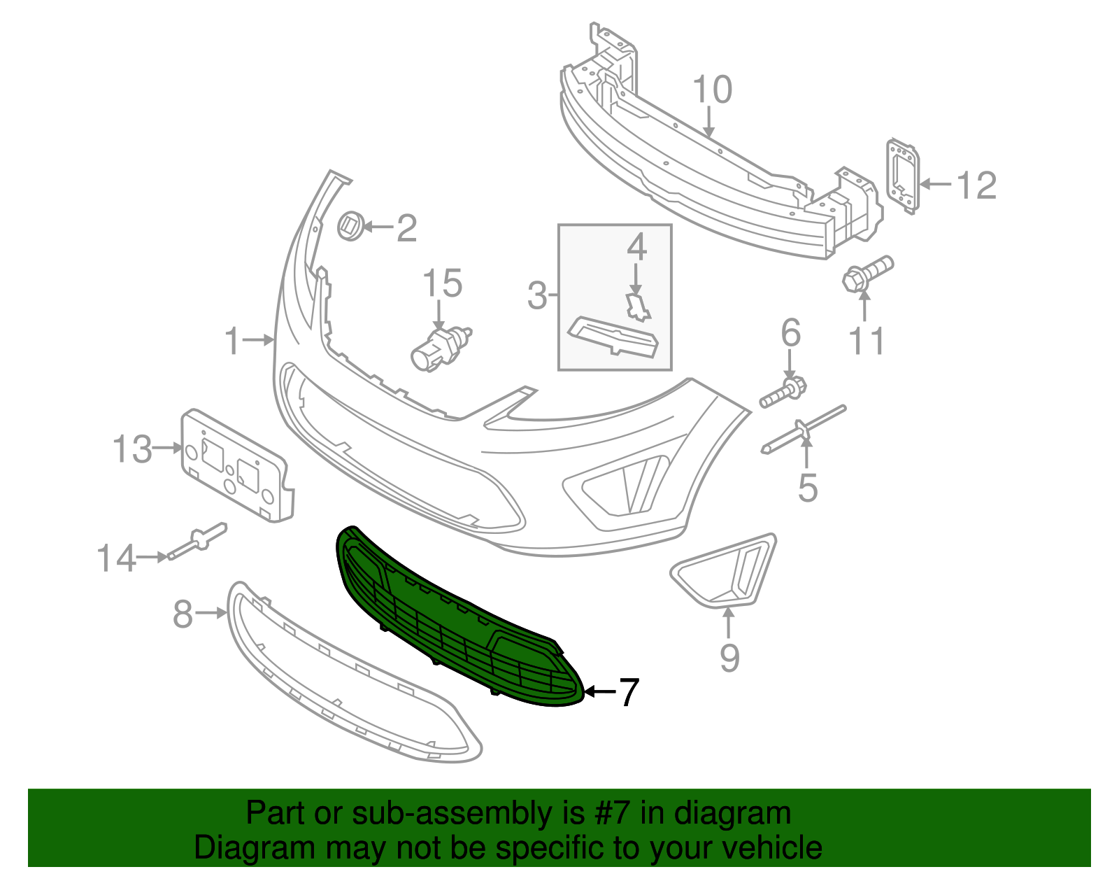 Genuine OEM Ford Part - Bumper Grille AE8Z-8200-CA | Genuine OEM Ford ...
