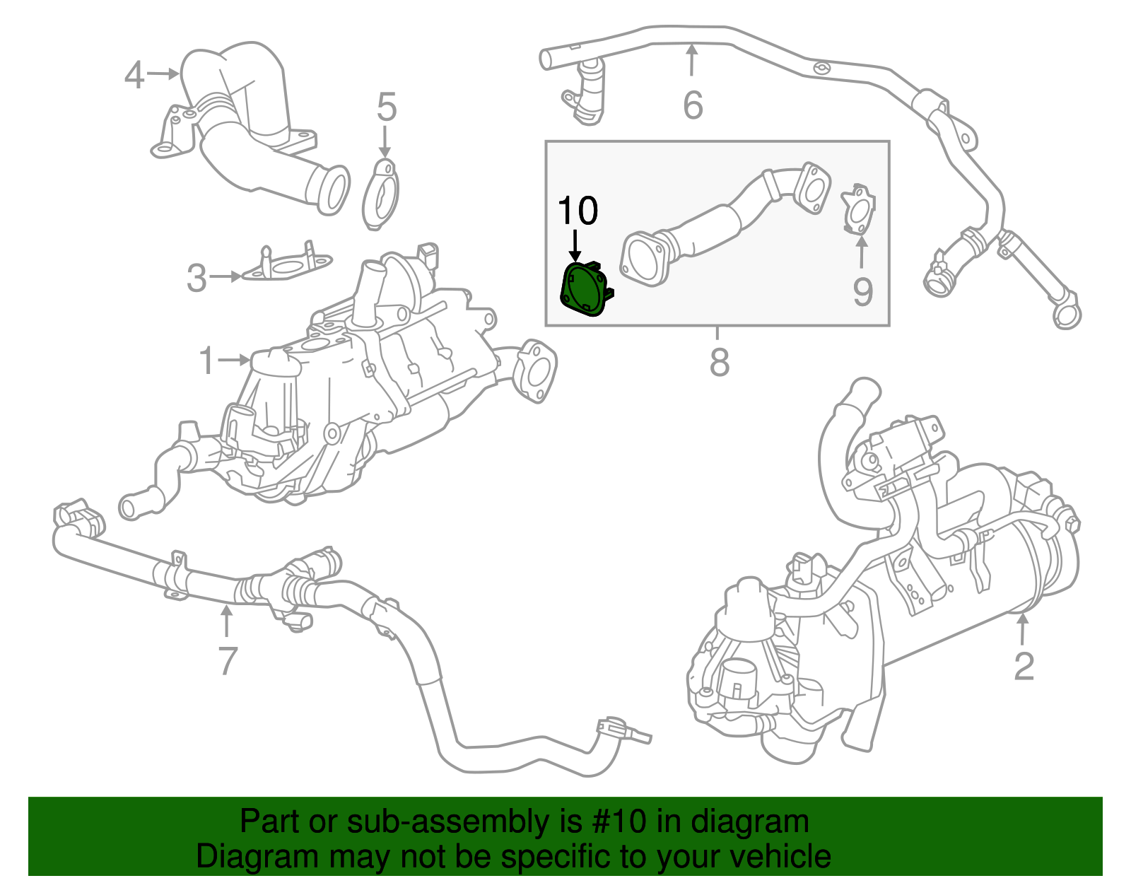 2016-2021 Land Rover Exhaust Gas Re-Circulation (Egr) Valve Gasket ...
