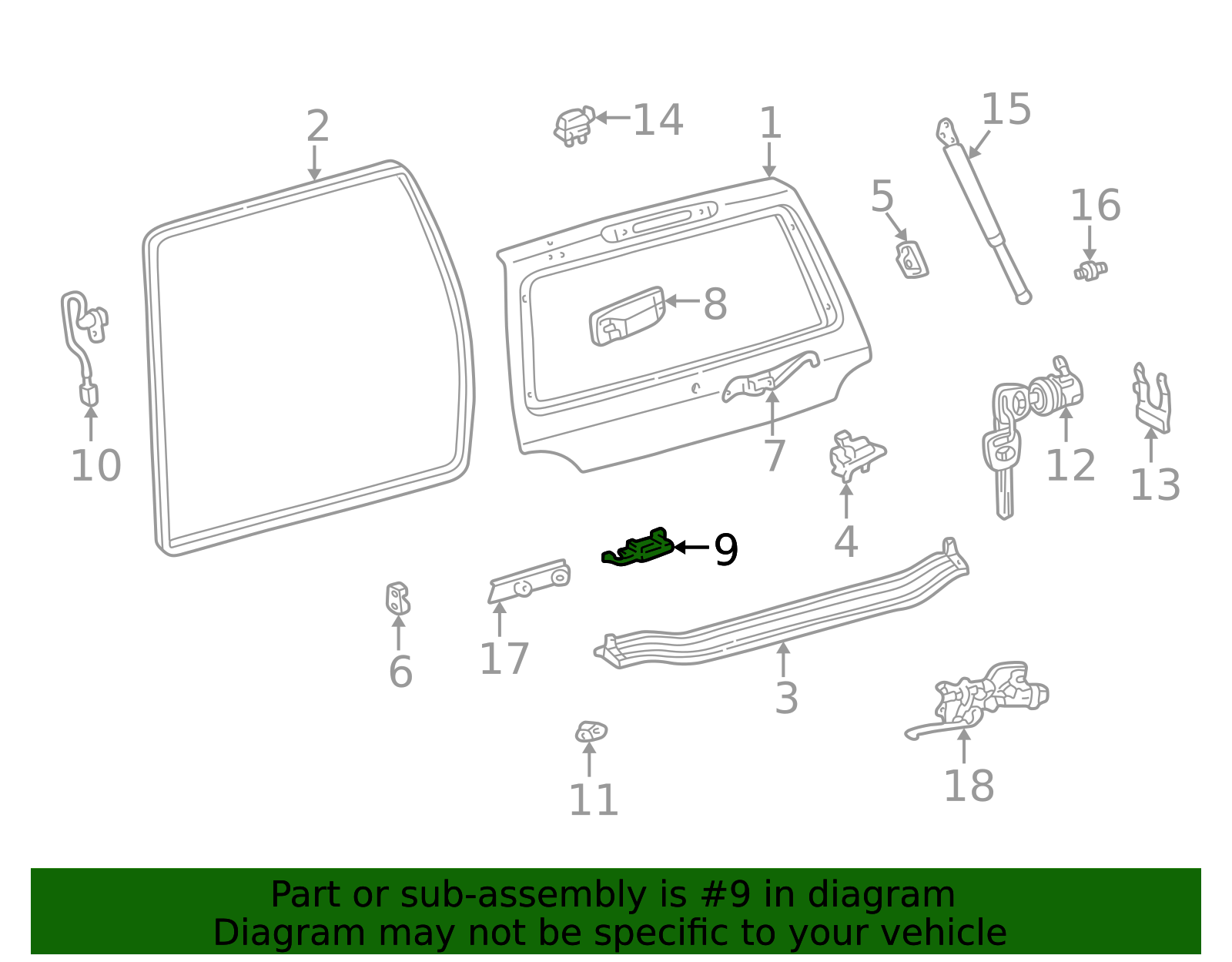 Genuine Official Toyota Lift-Gate Latch part# 69350-60120 for 1998-2007 ...