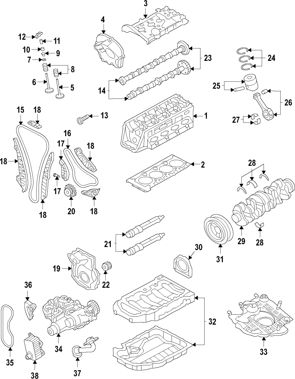 2013-2023 Volkswagen Engine Timing Chain Tensioner 06K-109-507-H | VW ...