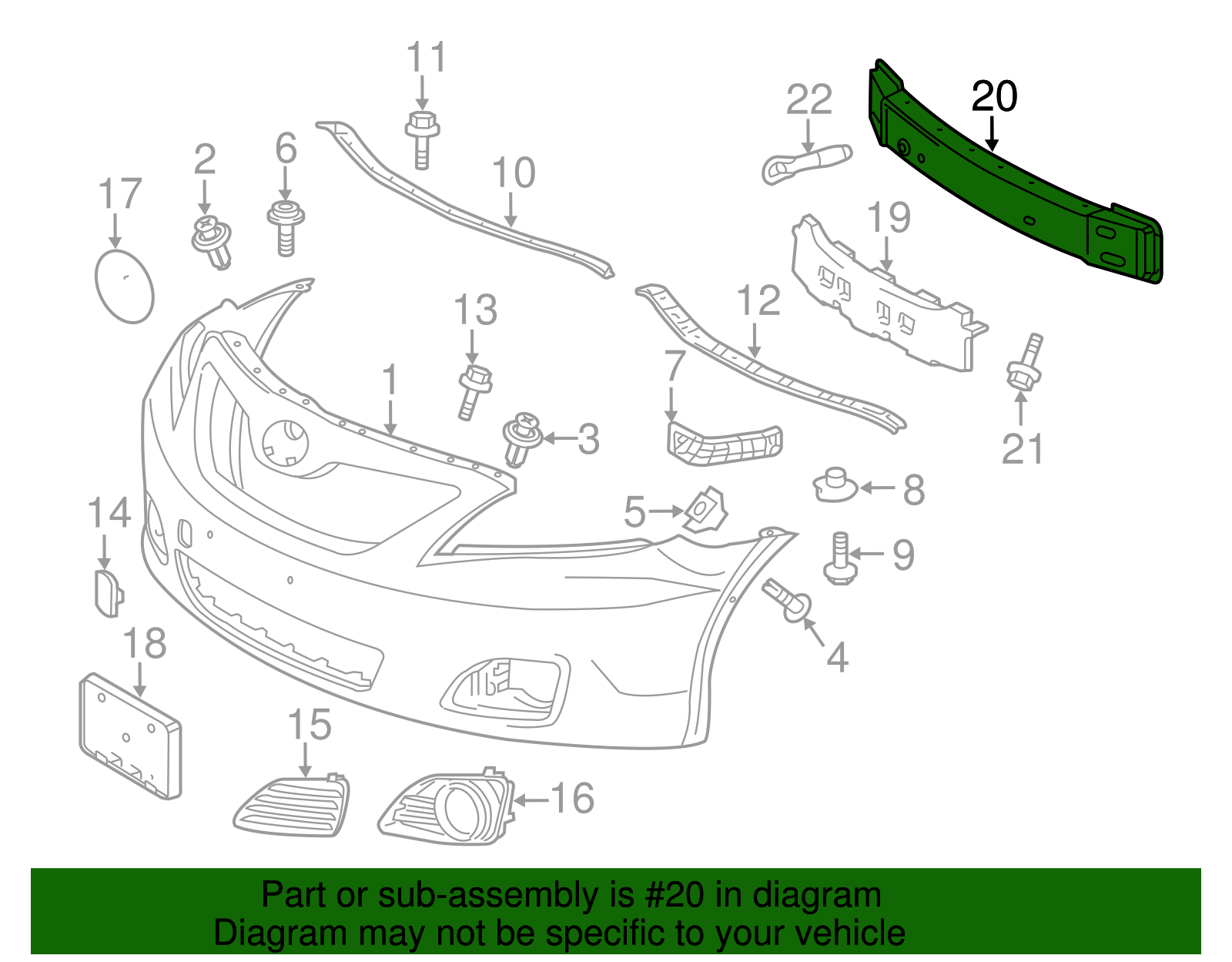 2009-2011 Toyota Camry Reinforced Beam 52021-33140 | Toyota Parts Center