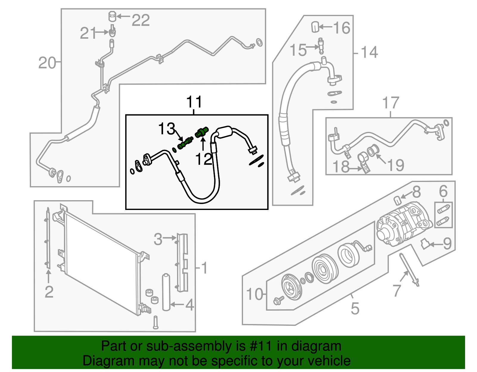 2011-2014 Ford Mustang | AC Hoses | CR3Z-19972-B | Walls' Ford Parts