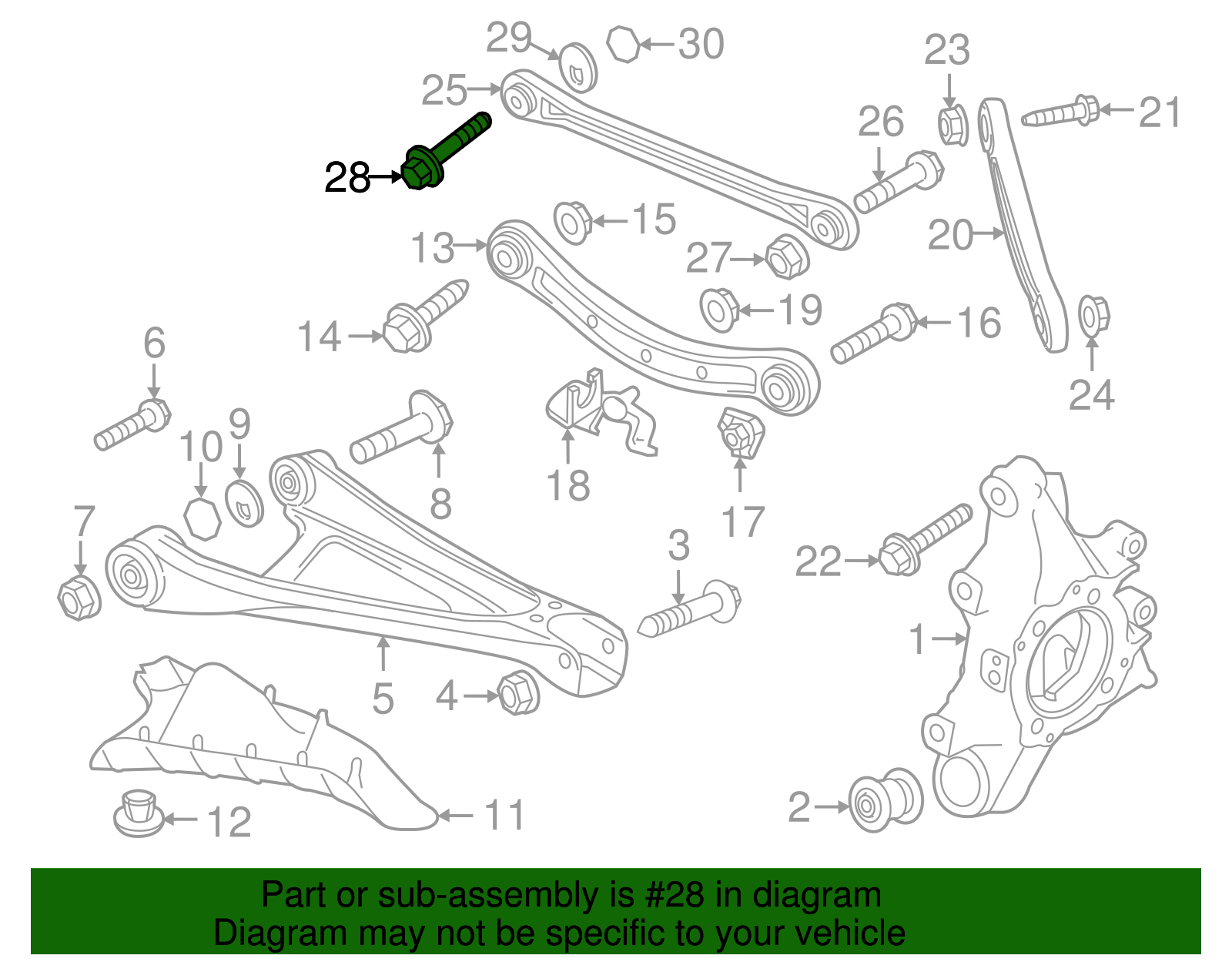 2003-2018 Porsche Cayenne Track Bar Adjust Bolt WHT-001-834 | OEM Porsche