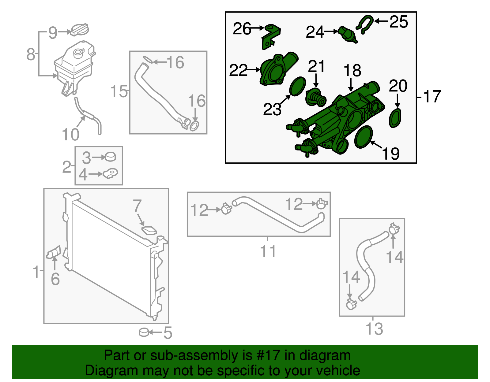Genuine Thermostat Unit for 2011-2014 Hyundai | Part# 25600-2G545 ...