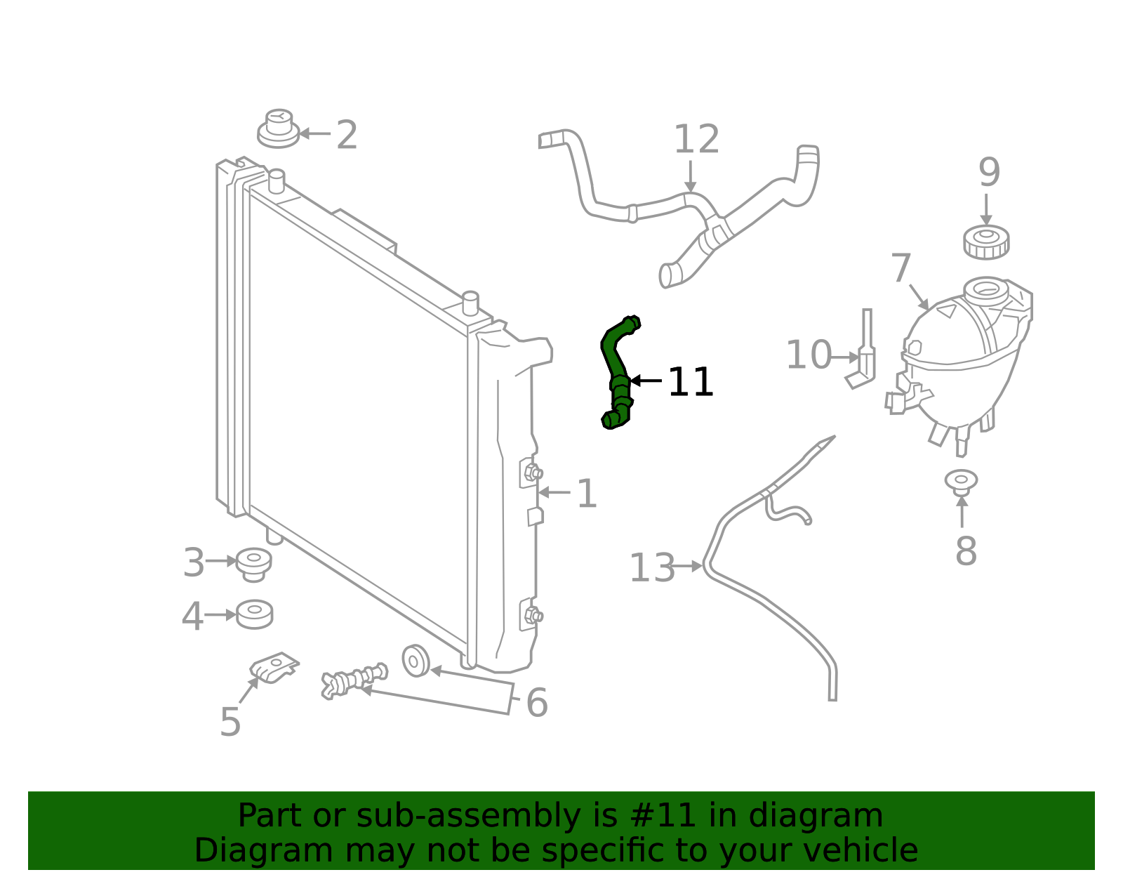 463-500-58-75 - Radiator Coolant Hose 2016-2018 Mercedes-Benz ...