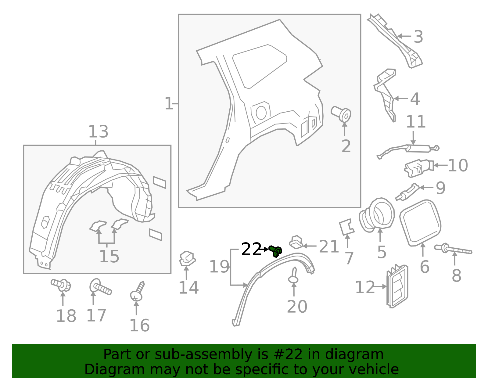 91513-T0A-A21 - Wheel Flare Clip 2015-2022 Honda | Honda Parts Online