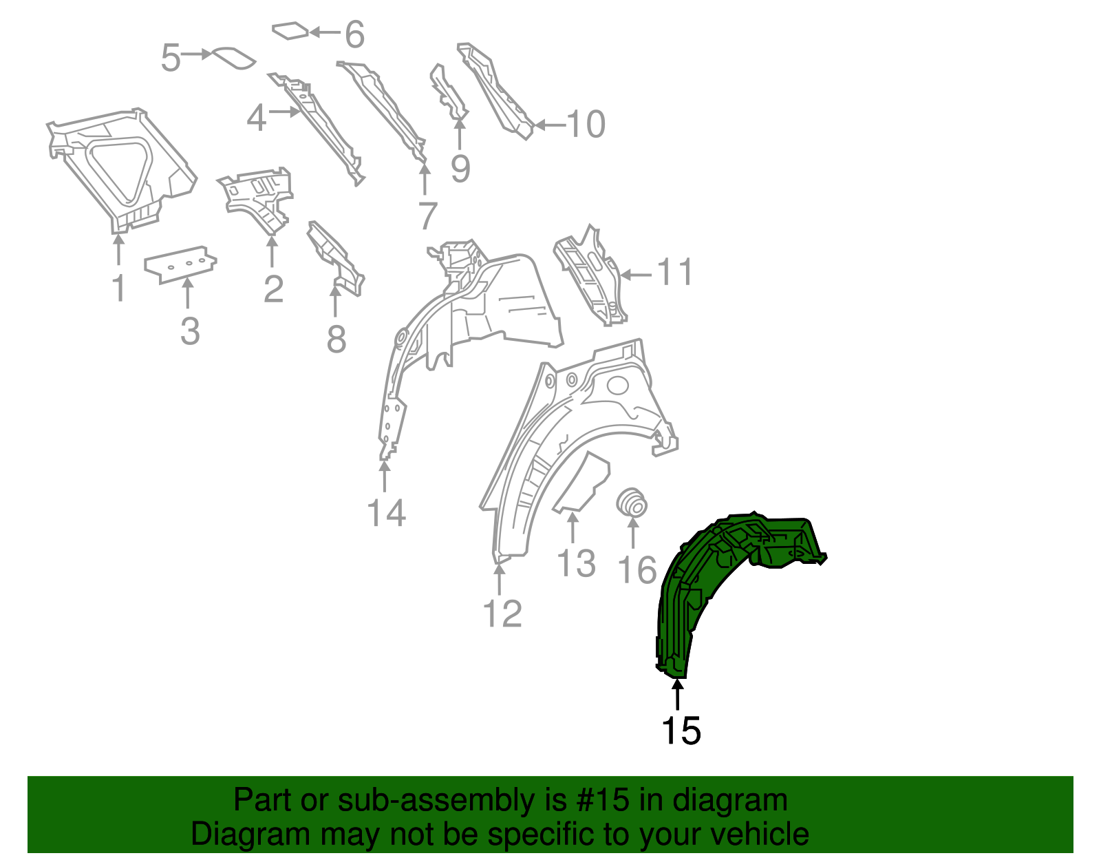 2016-2018 Toyota Wheelhouse Liner 65638-12050 | Toyota Parts Center