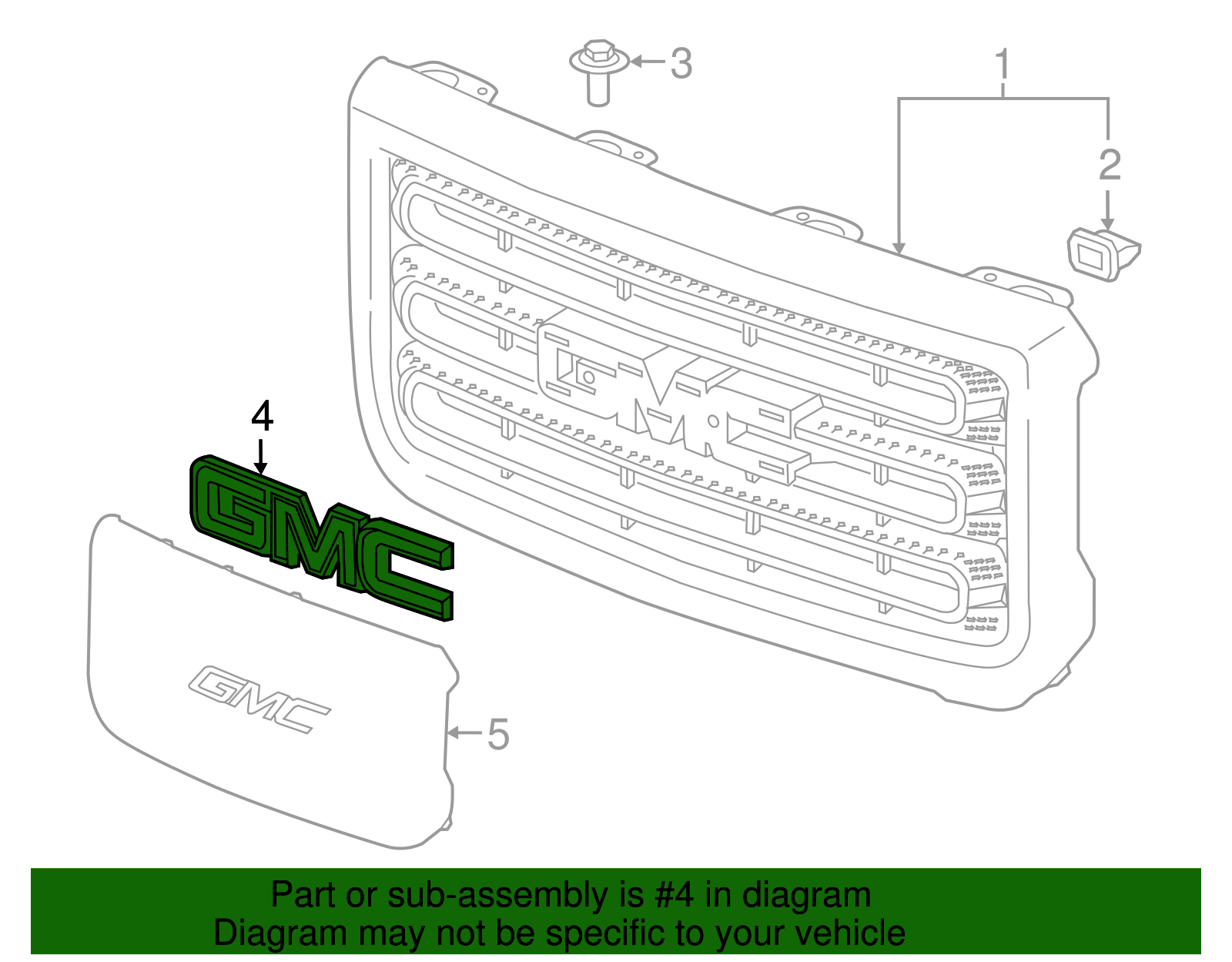2014-2019 GMC Front Grille GMC Emblem 23122159 | Capital Chevy Parts