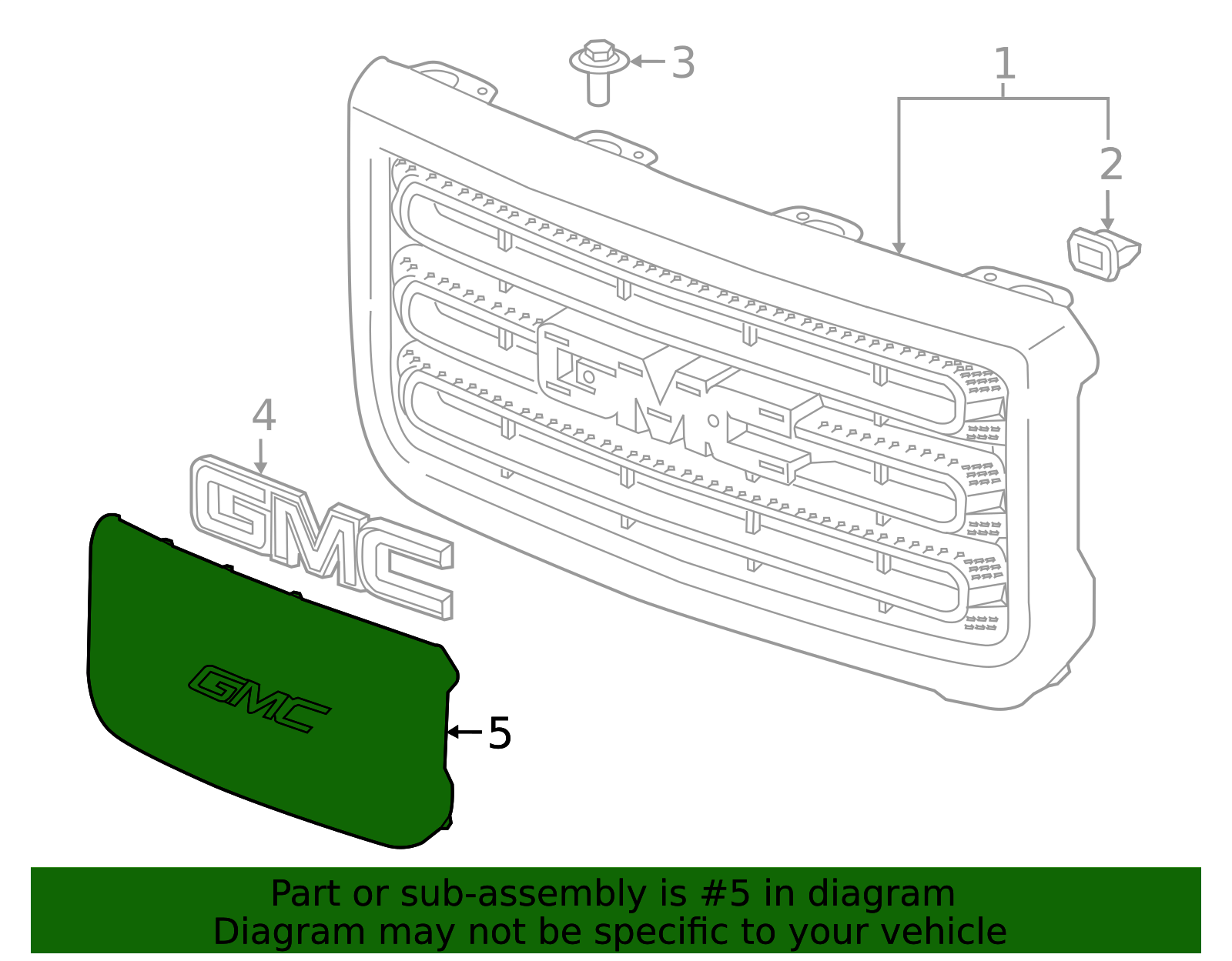 22808188 - High-Quality Front Grille Opening Cover for 2015-2019 GMC ...