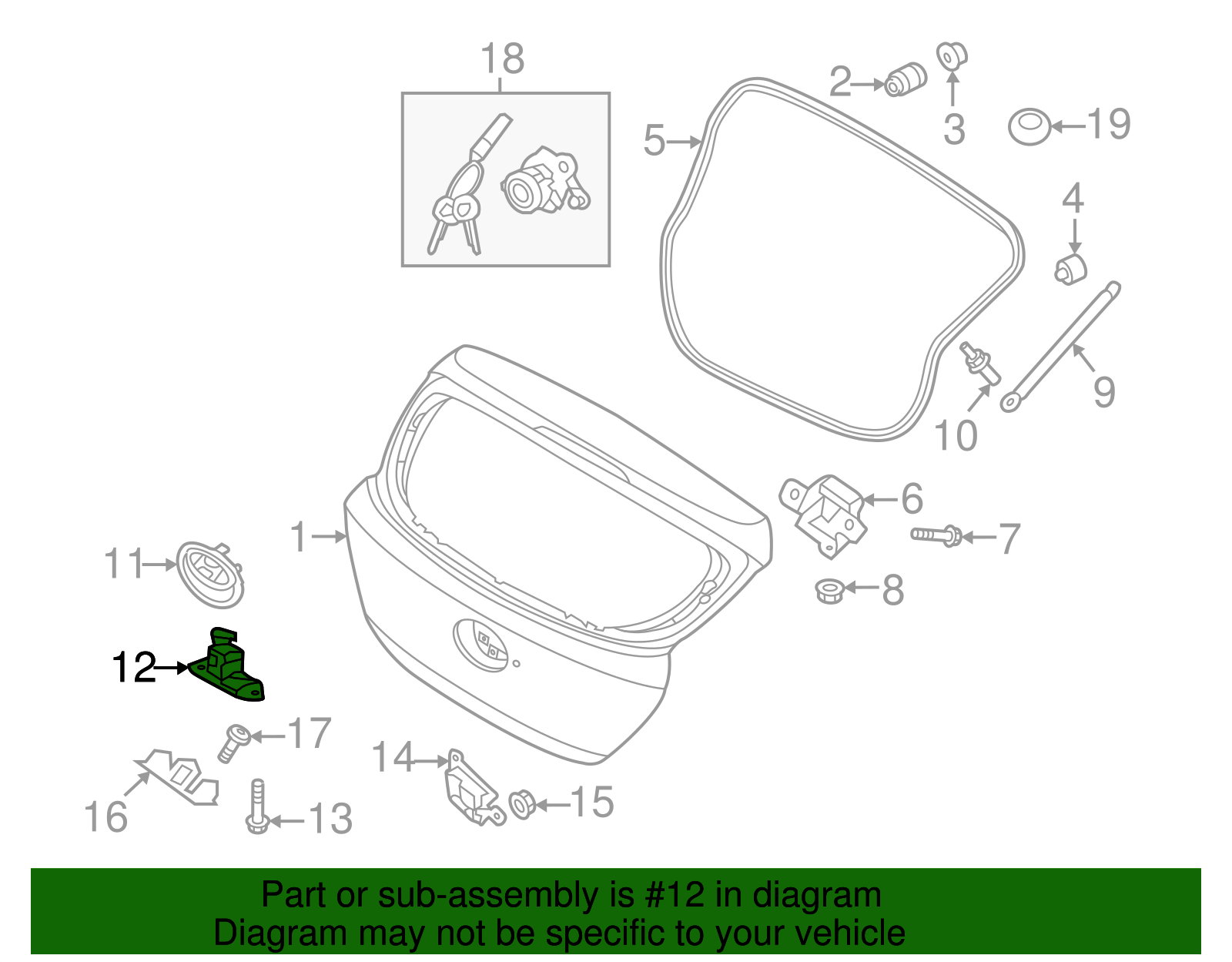 Hyundai - 81230-0U200 - Lock - 2012-2017 Hyundai Accent | OEM Hyundai ...