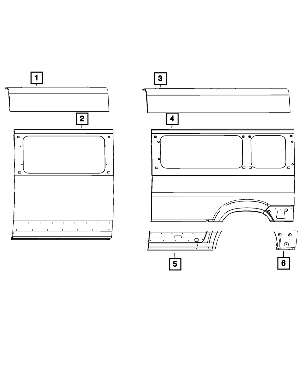 68095756AB - Body Side Aperture Panel, Left 2014-2026 Ram | Mopar ...