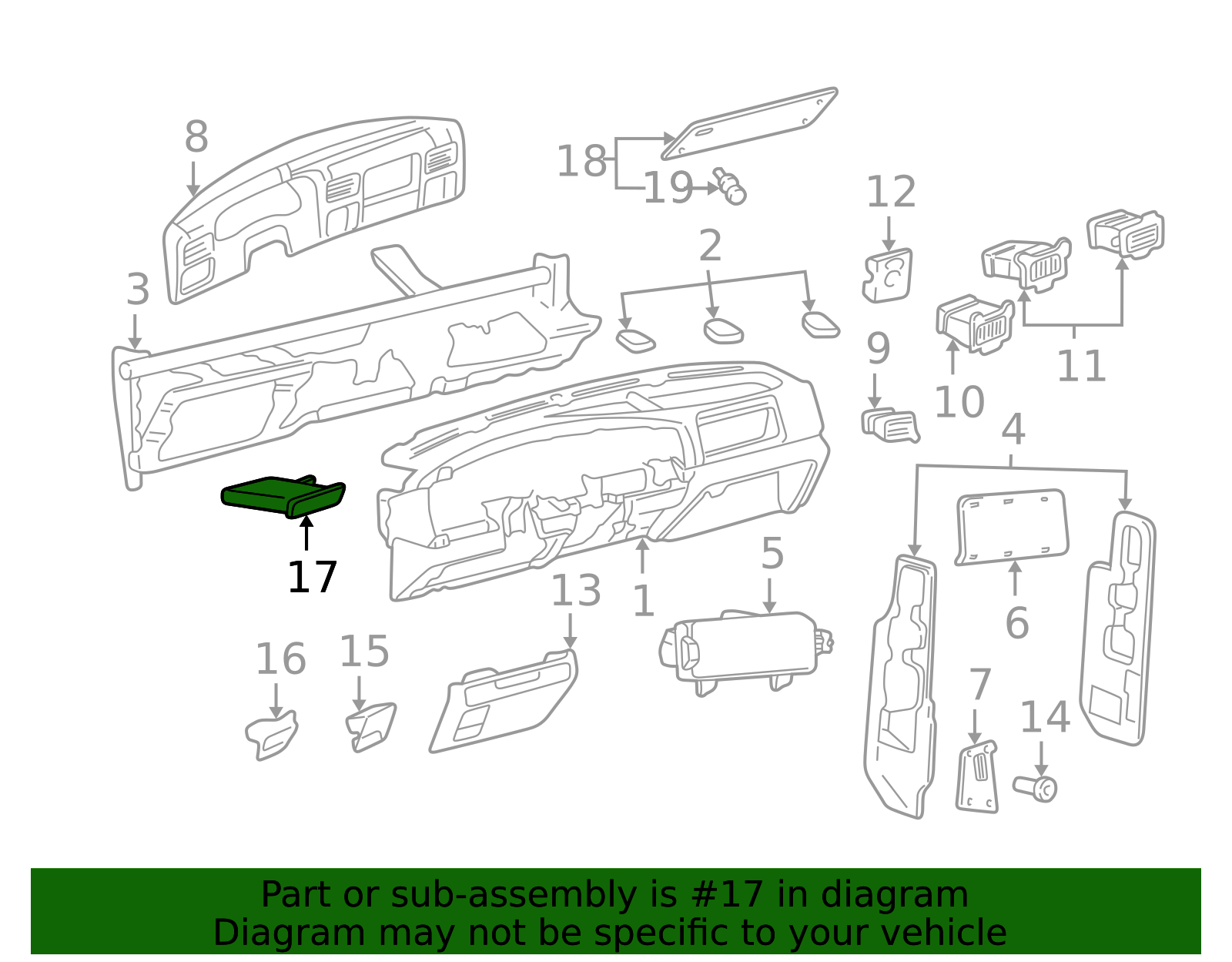 1999-2001 Ford OEM NEW Ford 99-01 F250 Excursion Dash Cup Holder ...